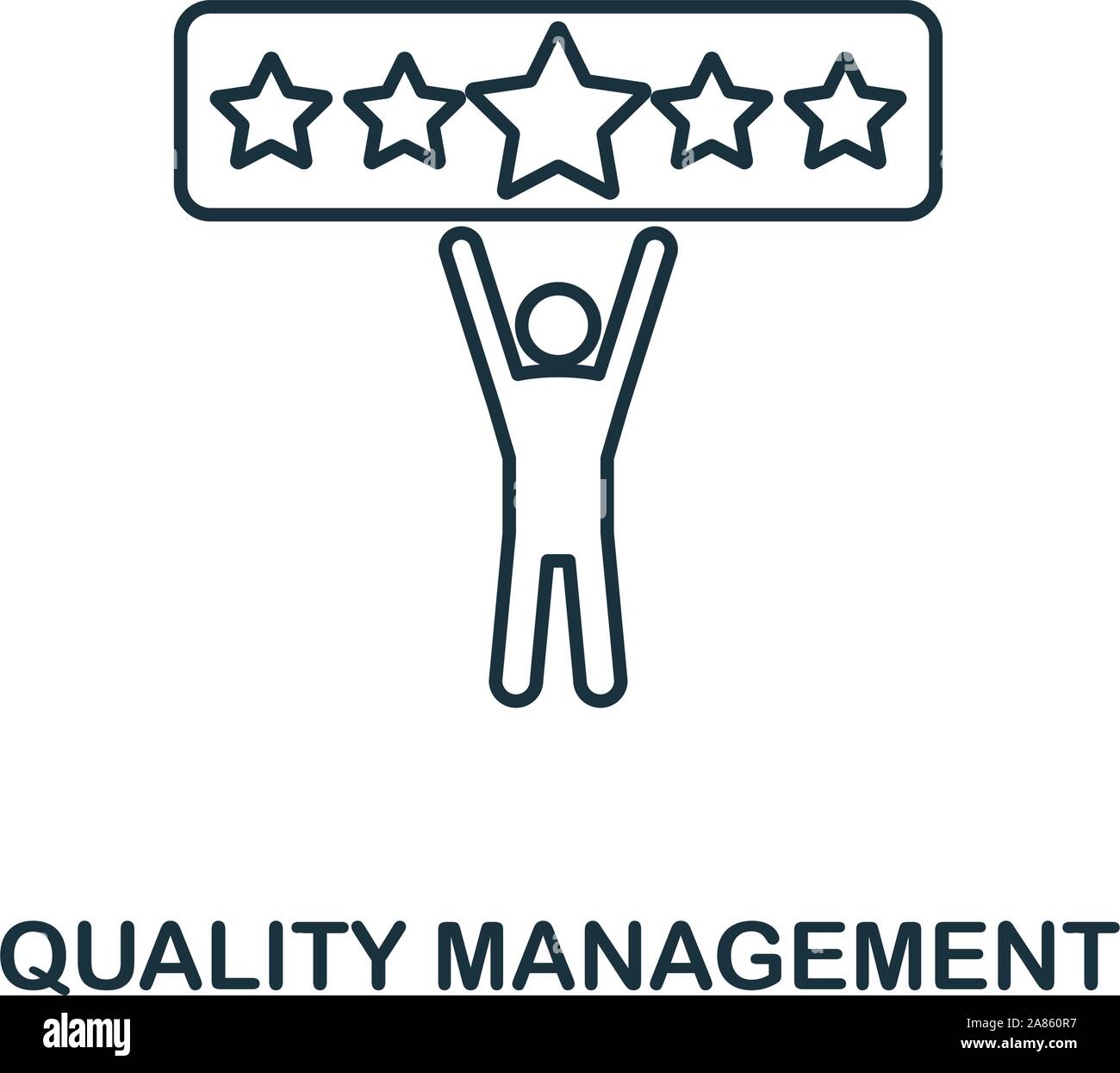 Quality Management icon outline style. Thin line creative Quality ...