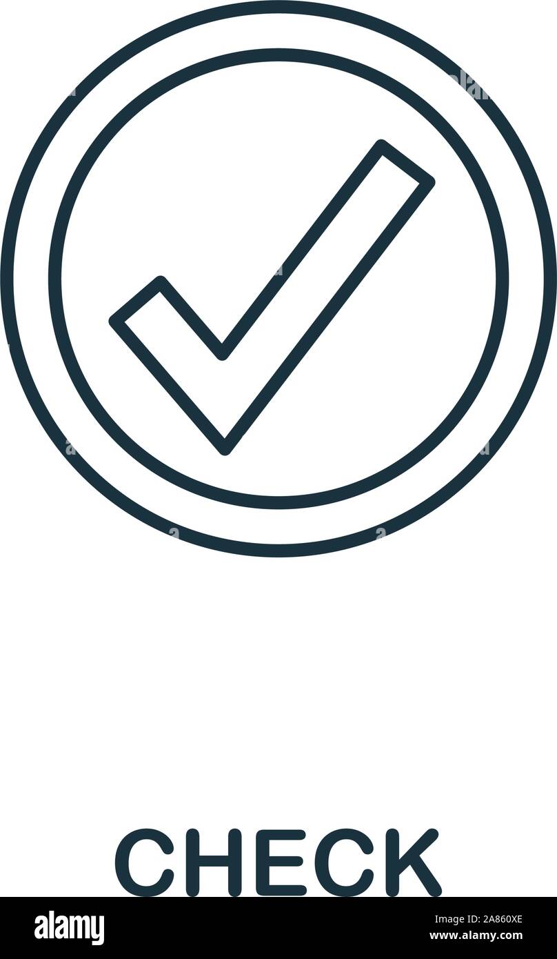 Check icon outline style. Thin line creative Check icon for logo ...