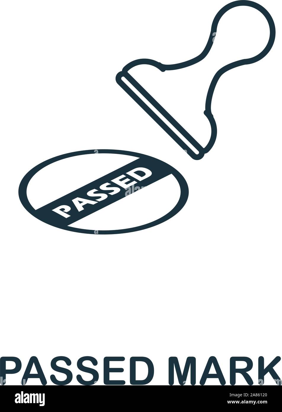 Passed Mark icon outline style. Thin line creative Passed Mark icon for ...