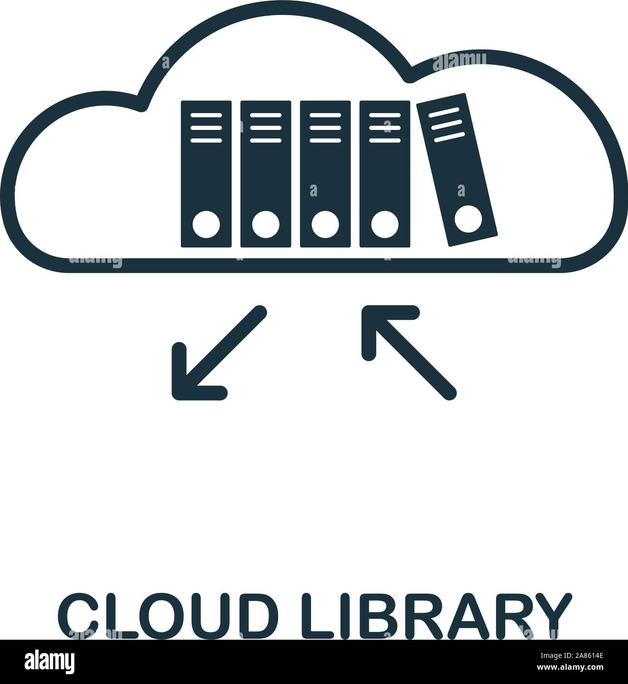 Cloud Library icon outline style. Thin line creative Cloud Library icon ...