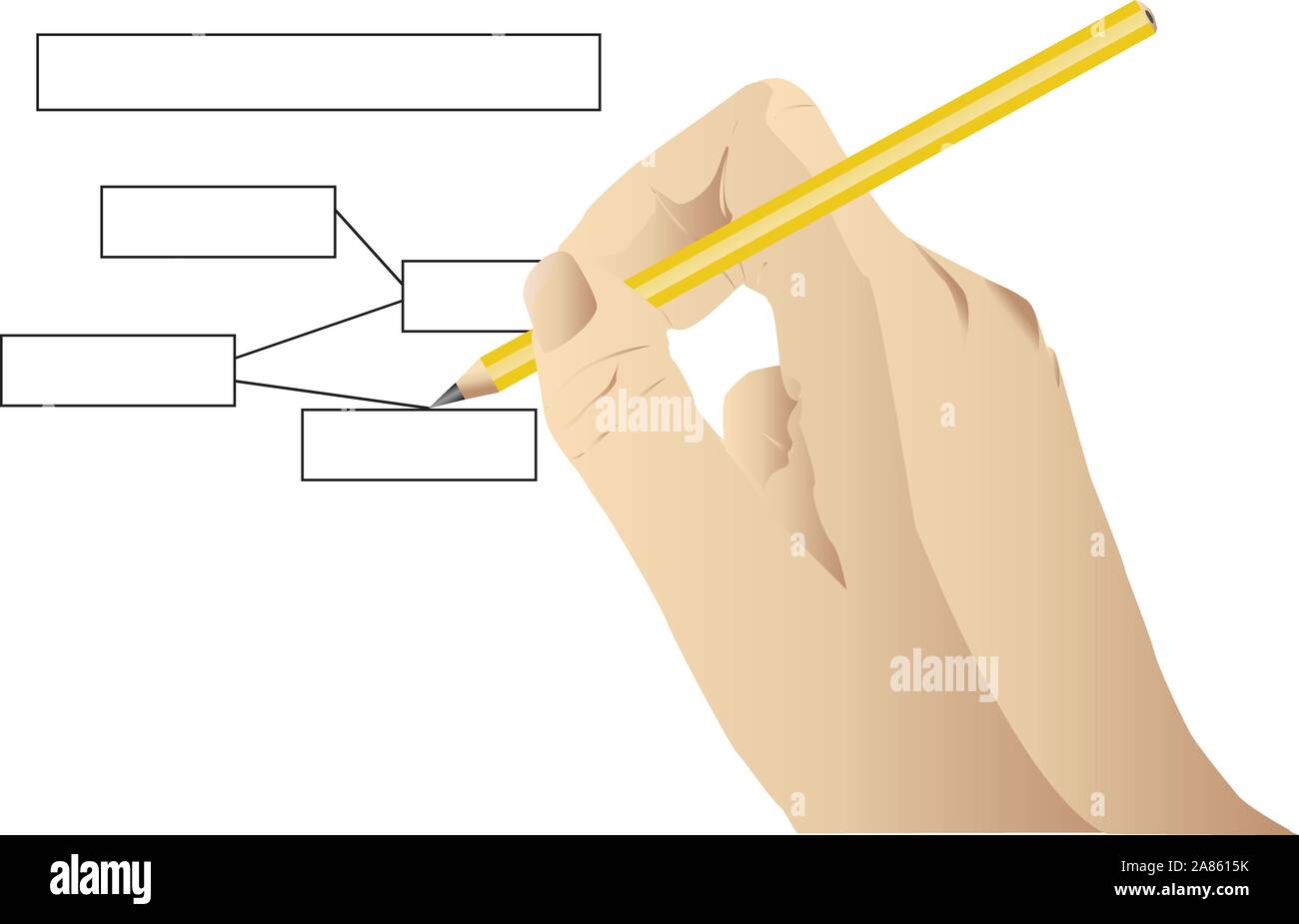 Hand using pencil Stock Vector Images - Alamy