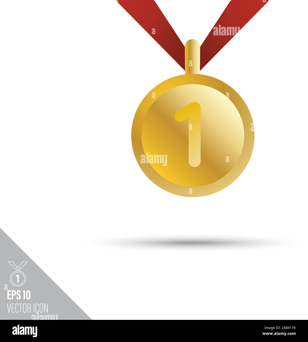 Smooth style gold medal icon. Sports award vector illustration Stock ...