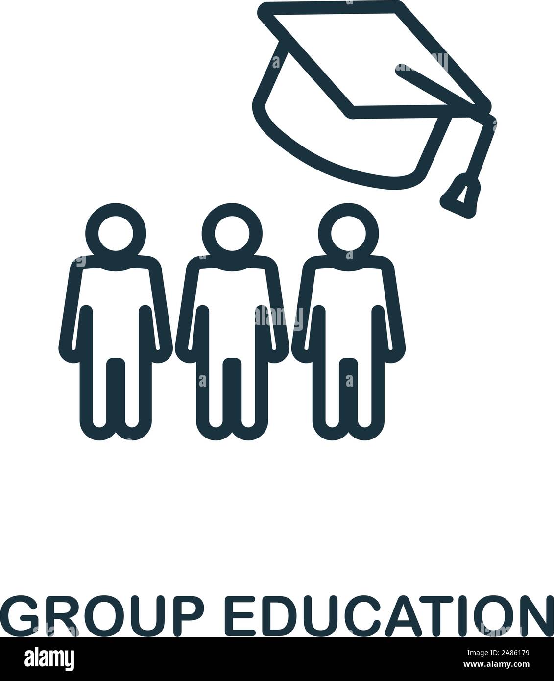 Group Education icon outline style. Thin line creative Group Education ...