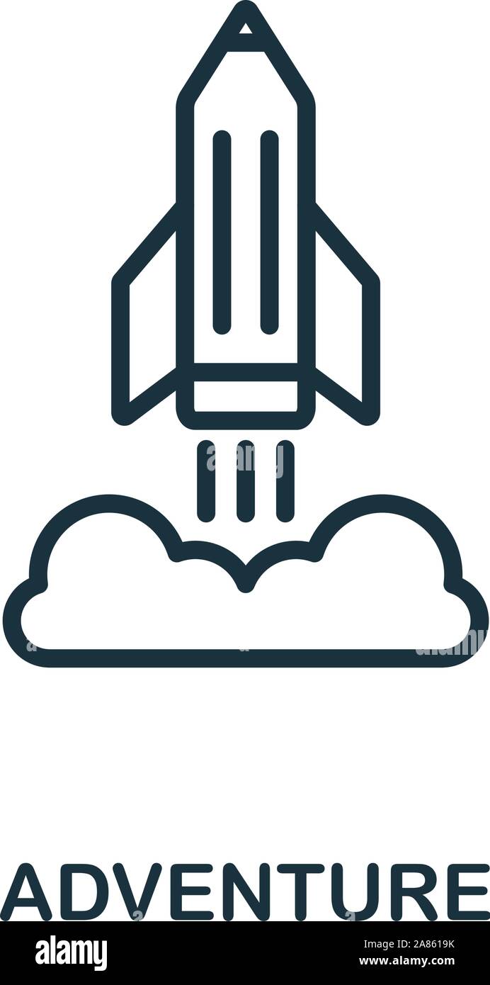 Adventure icon outline style. Thin line creative Adventure icon for ...