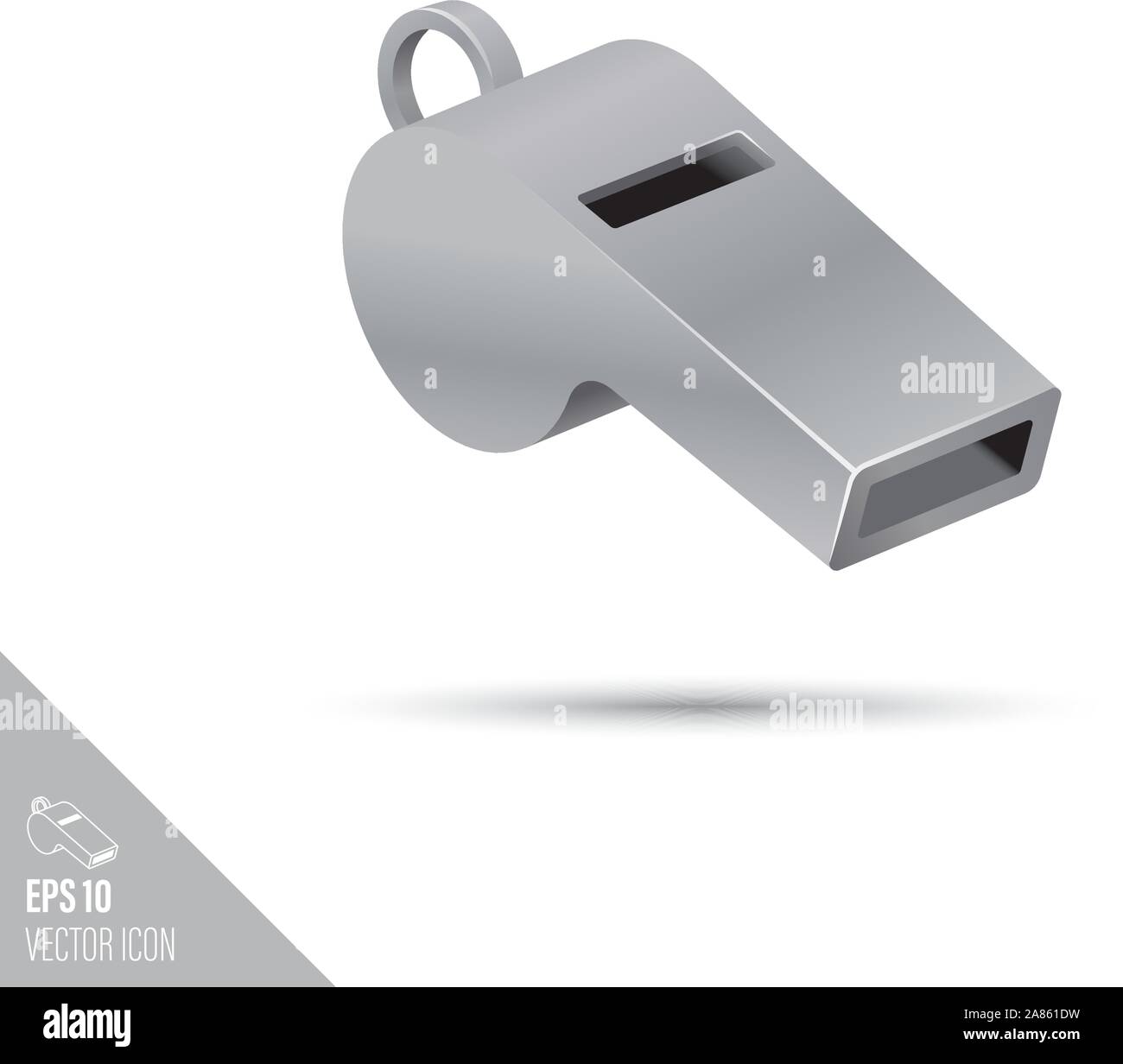 Smooth style referee whistle icon. Sports equipment vector illustration ...