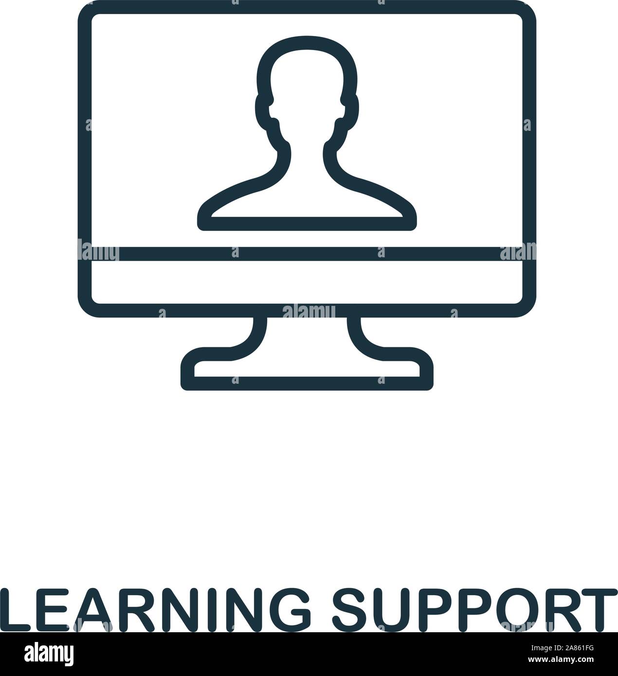 Learning Support icon outline style. Thin line creative Learning ...