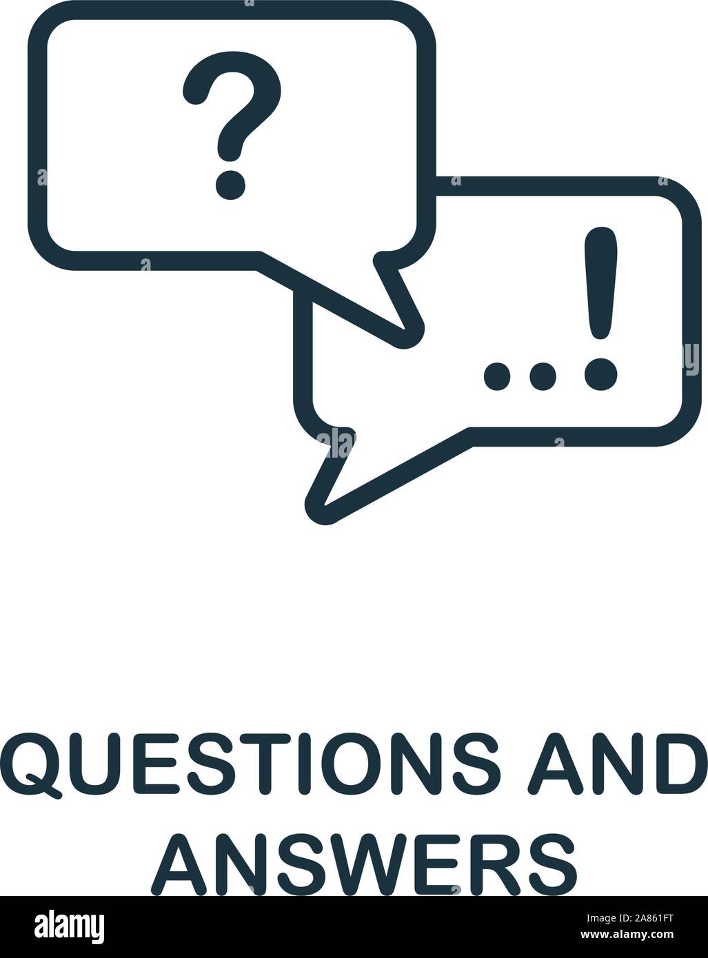 Questions And Answers icon outline style. Thin line creative Questions ... Questions And Answers icon outline style. Thin line creative Questions ...