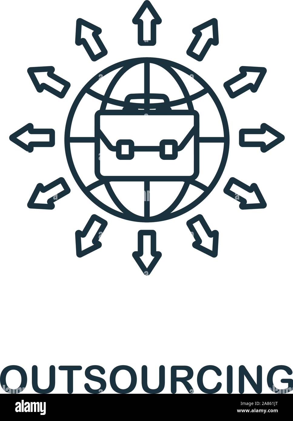 Outsourcing icon outline style. Thin line creative Outsourcing icon for ... Outsourcing icon outline style. Thin line creative Outsourcing icon for ...