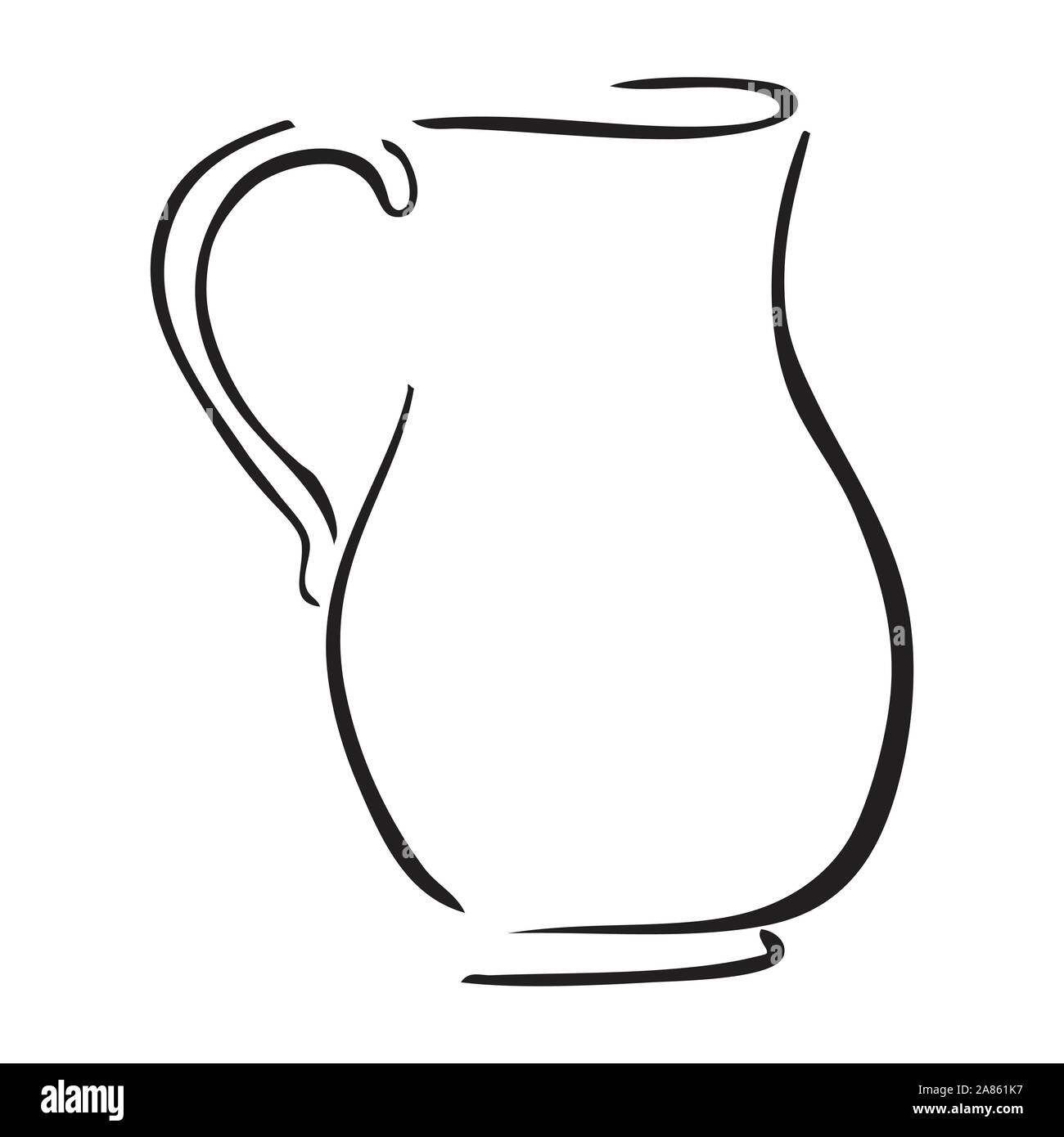Black and white simple jug on white backdrop Stock Vector Image & Art ...