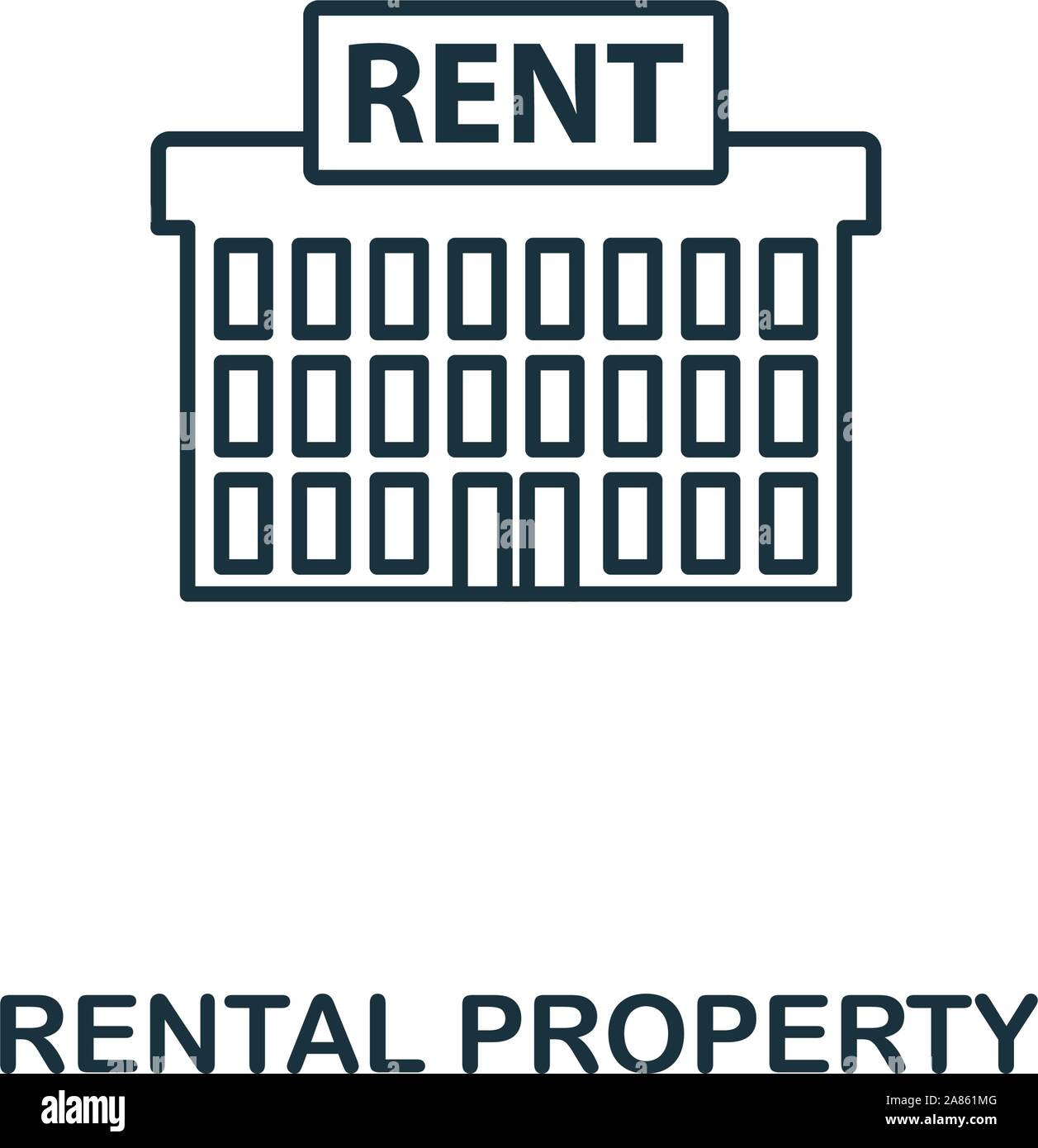 Rental Property icon outline style. Thin line creative Rental Property ...