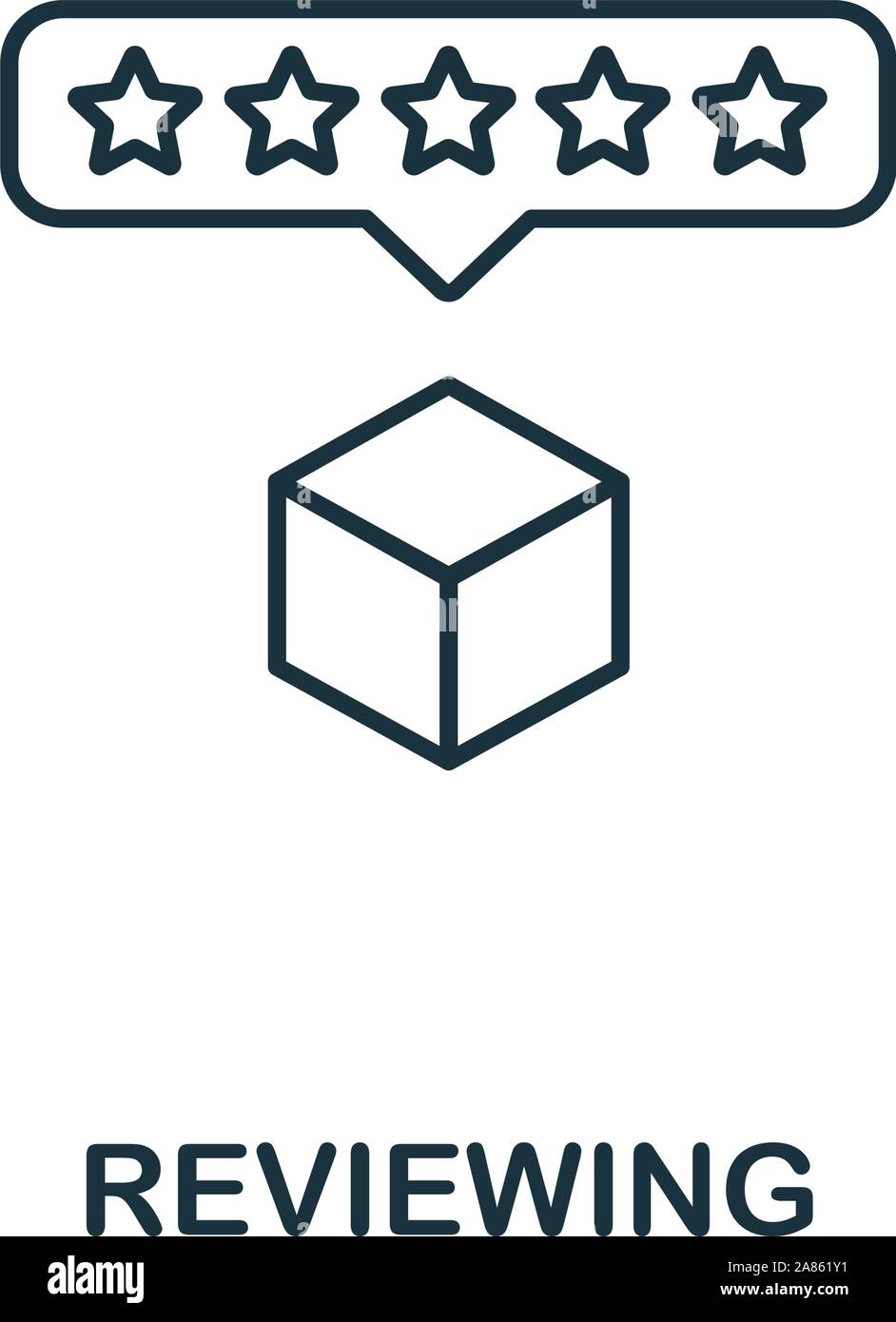 Reviewing icon outline style. Thin line creative Reviewing icon for ...