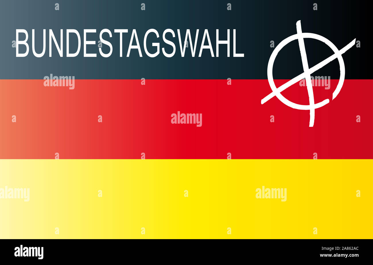German Bundestag elections with German flag and election cross isolated ...