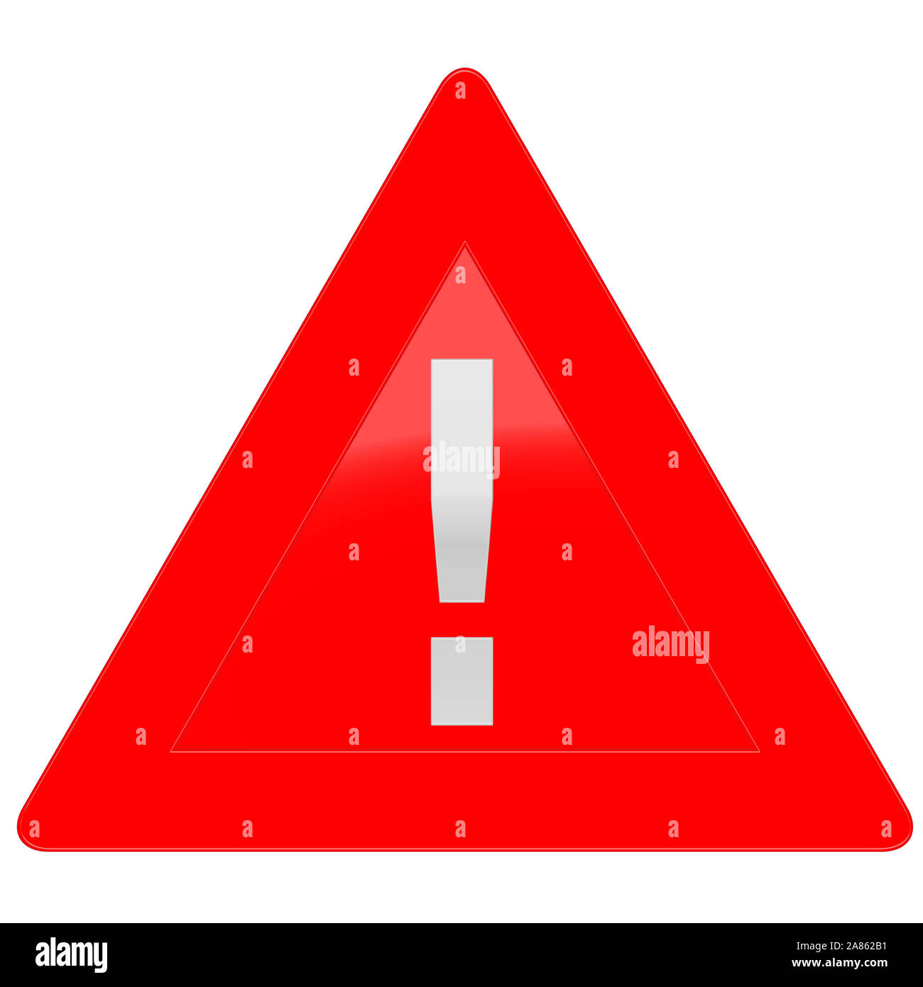 Warning triangle Exclamation mark Danger isolated on white Stock Photo ...
