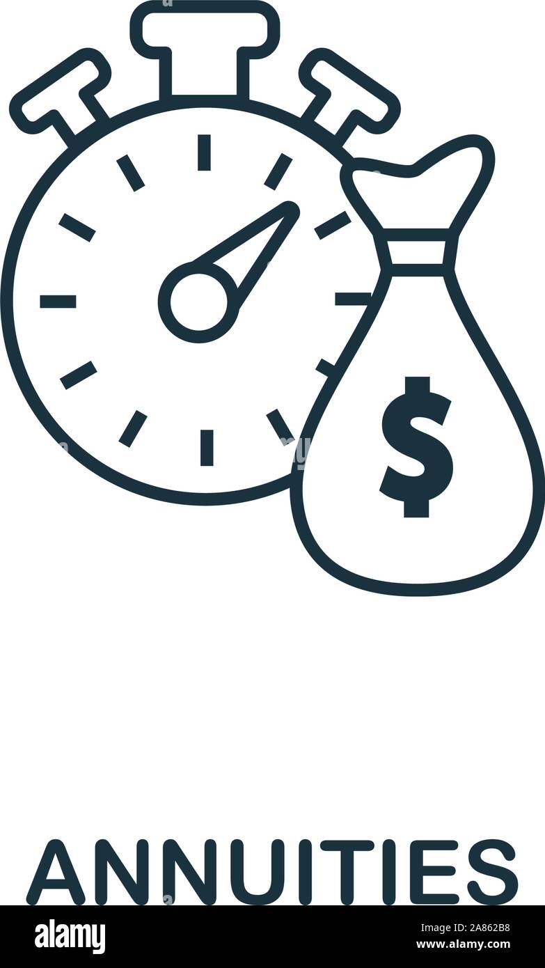 Annuities icon outline style. Thin line creative Annuities icon for ...
