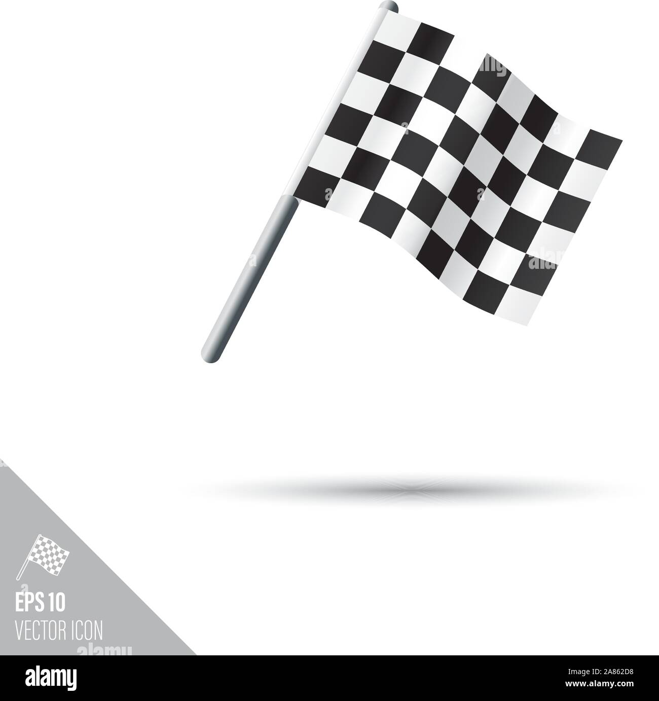 Smooth style racing finish flag icon. Motor sports equipment vector ...