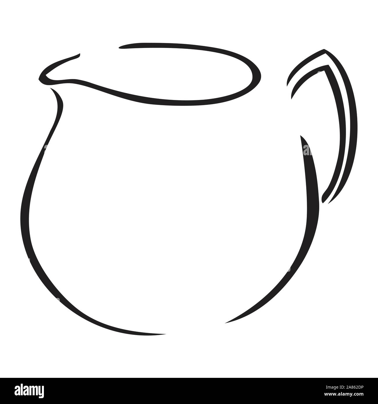 Black and white simple jug on white backdrop Stock Vector Image & Art ...