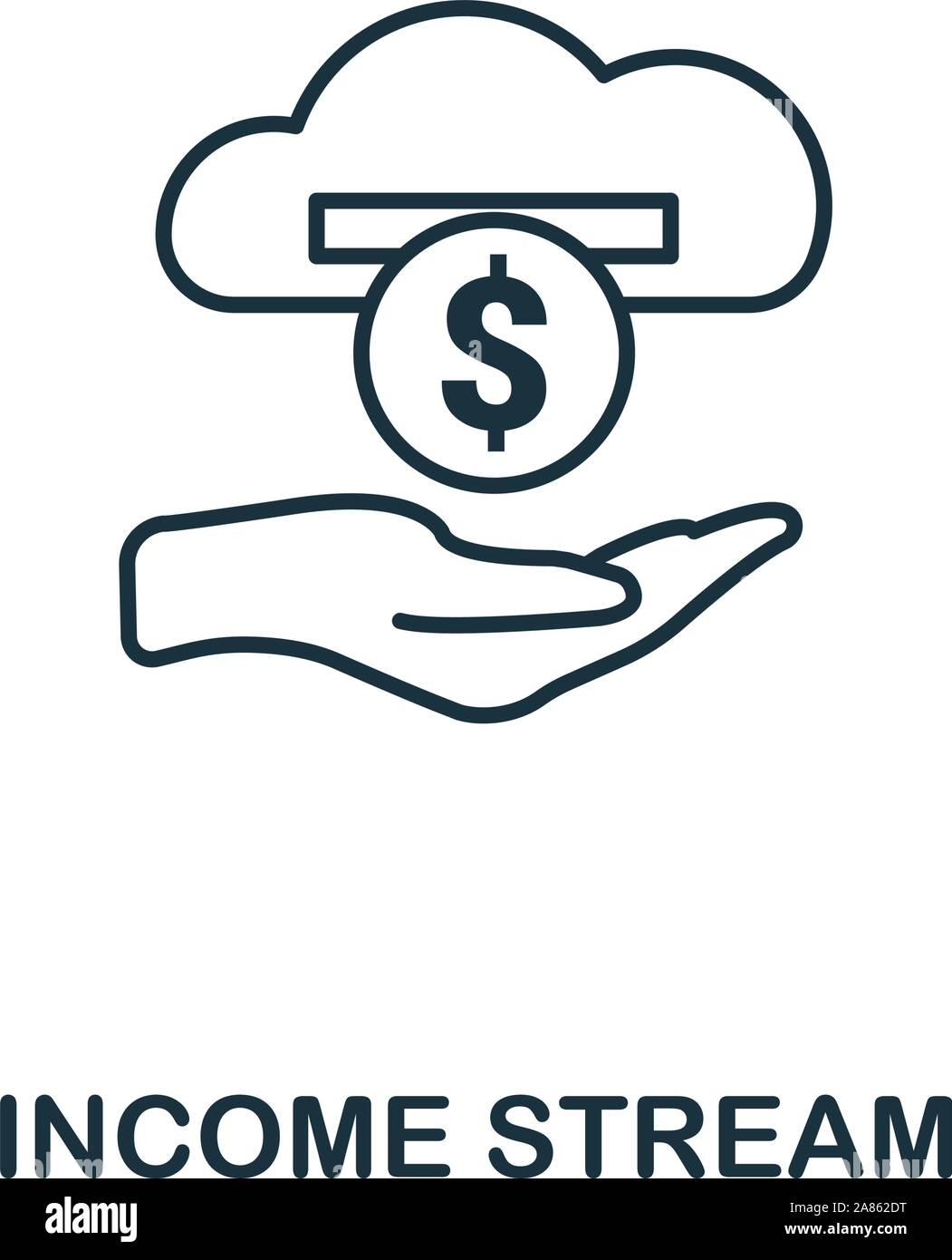 Income Stream icon outline style. Thin line creative Income Stream icon ...