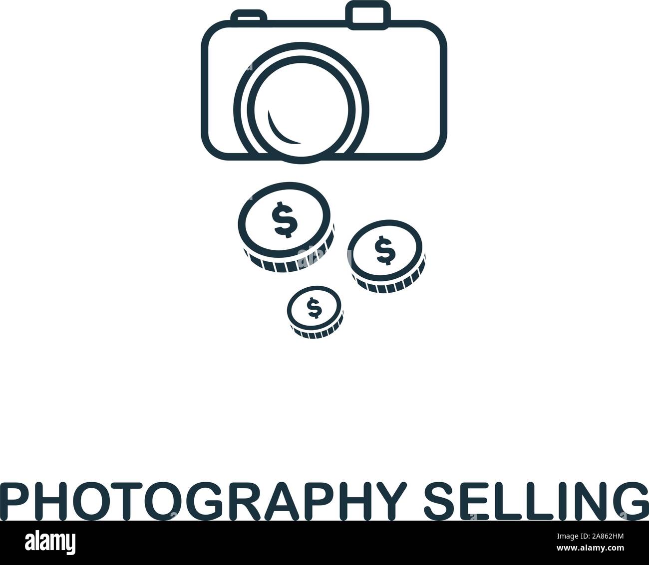 Photography Selling icon outline style. Thin line creative Photography ...