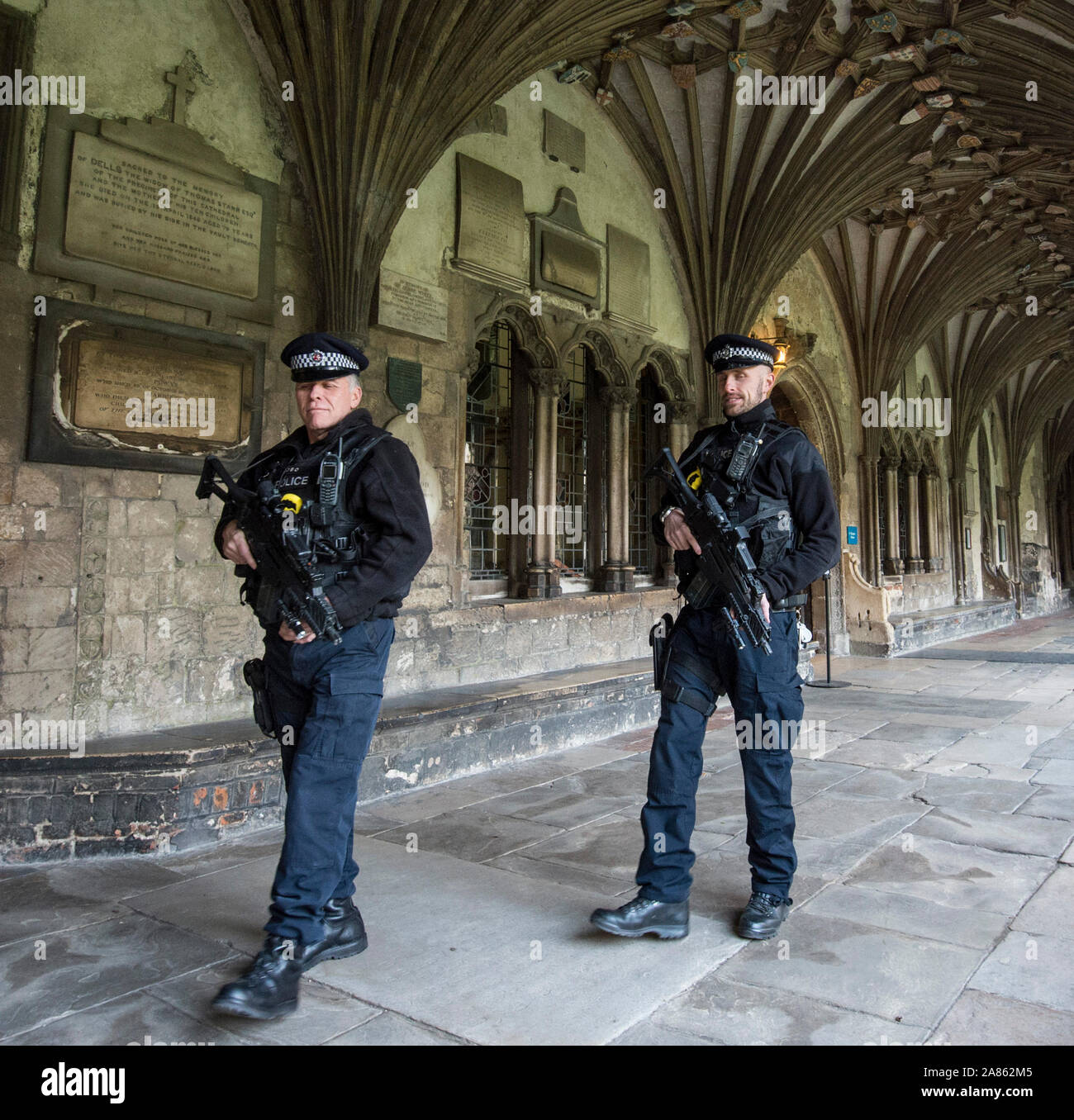 Armed police patrolling Canterbury Cathedral in Kent to reassure ...