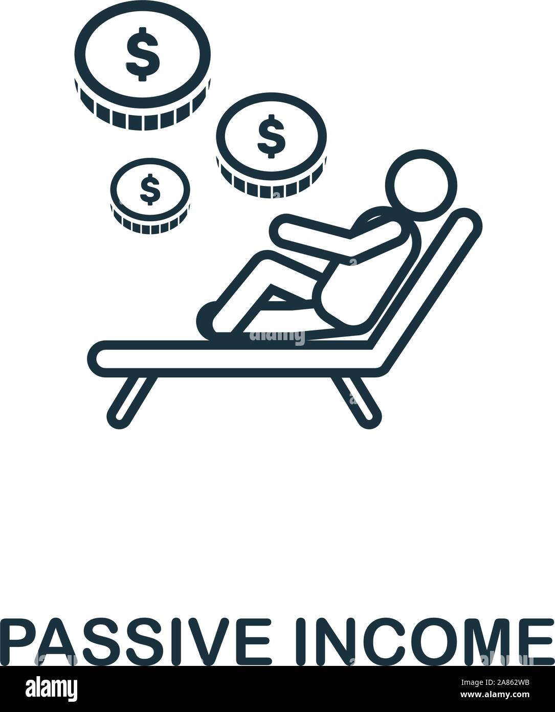 Passive Income icon outline style. Thin line creative Passive Income ...