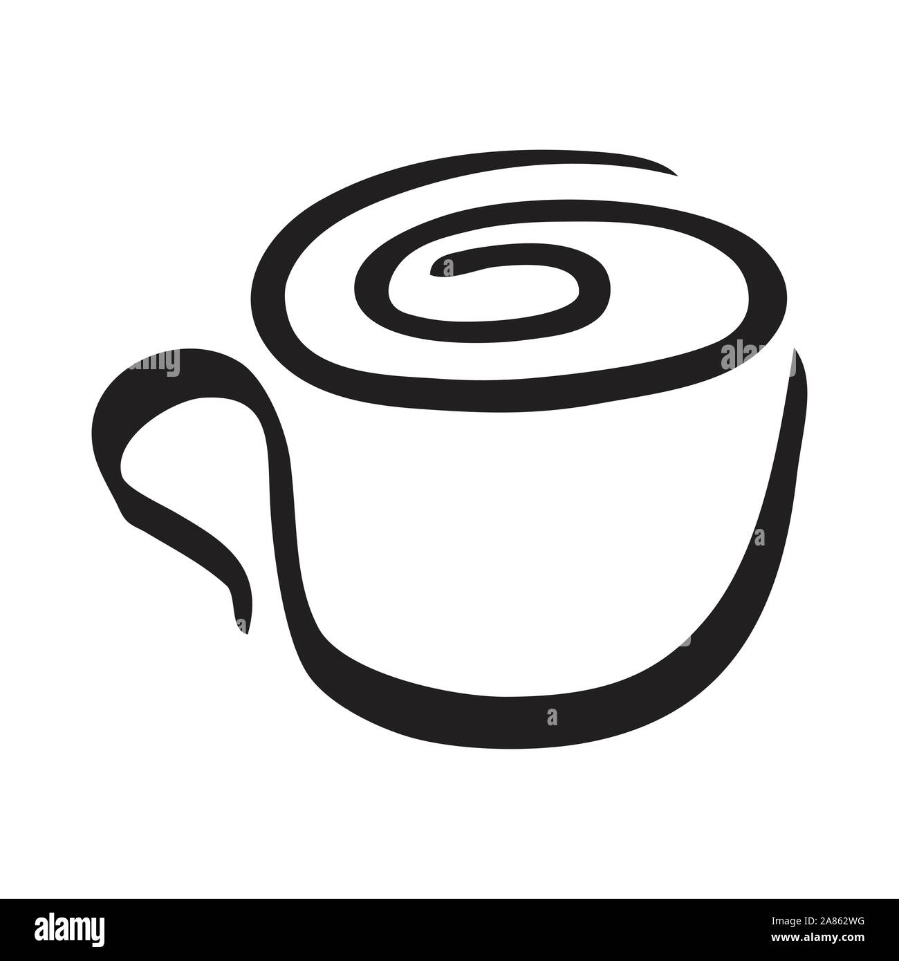 Black coffee mug vector on white background Stock Vector Image & Art ...