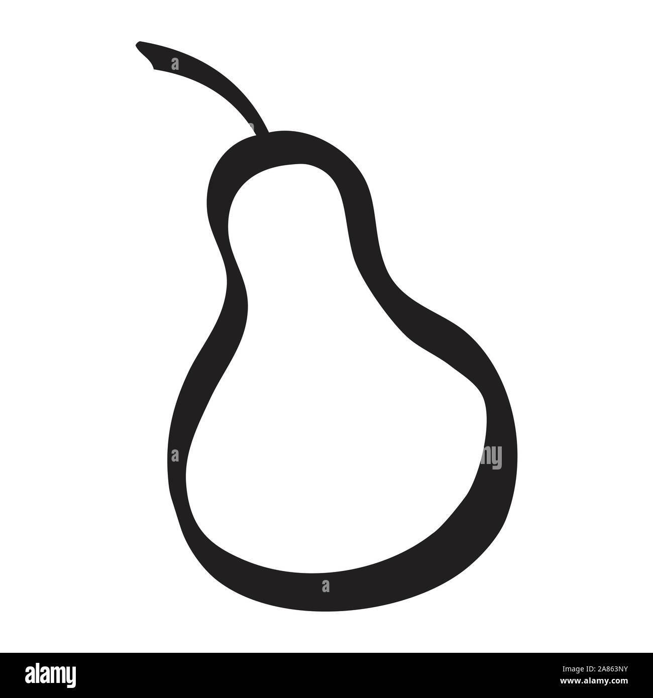 Black and white vector icon of a pear on white Stock Vector Image & Art ...