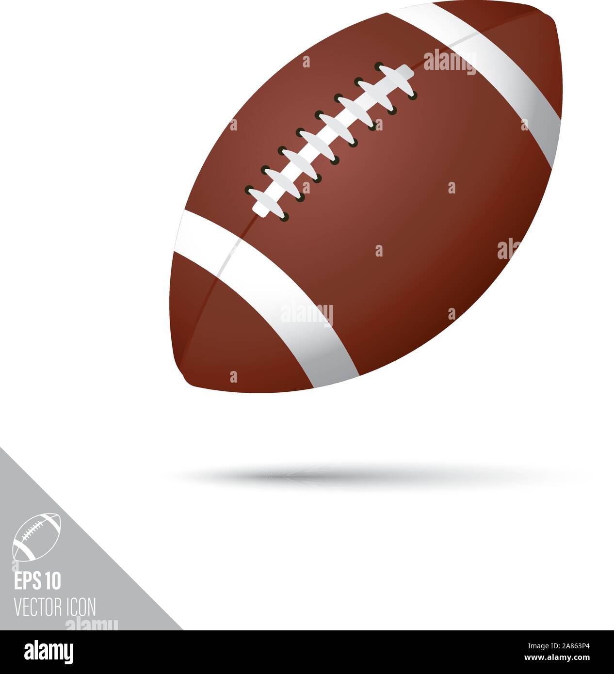 Smooth style american football or rugby ball icon. Sports equipment ...