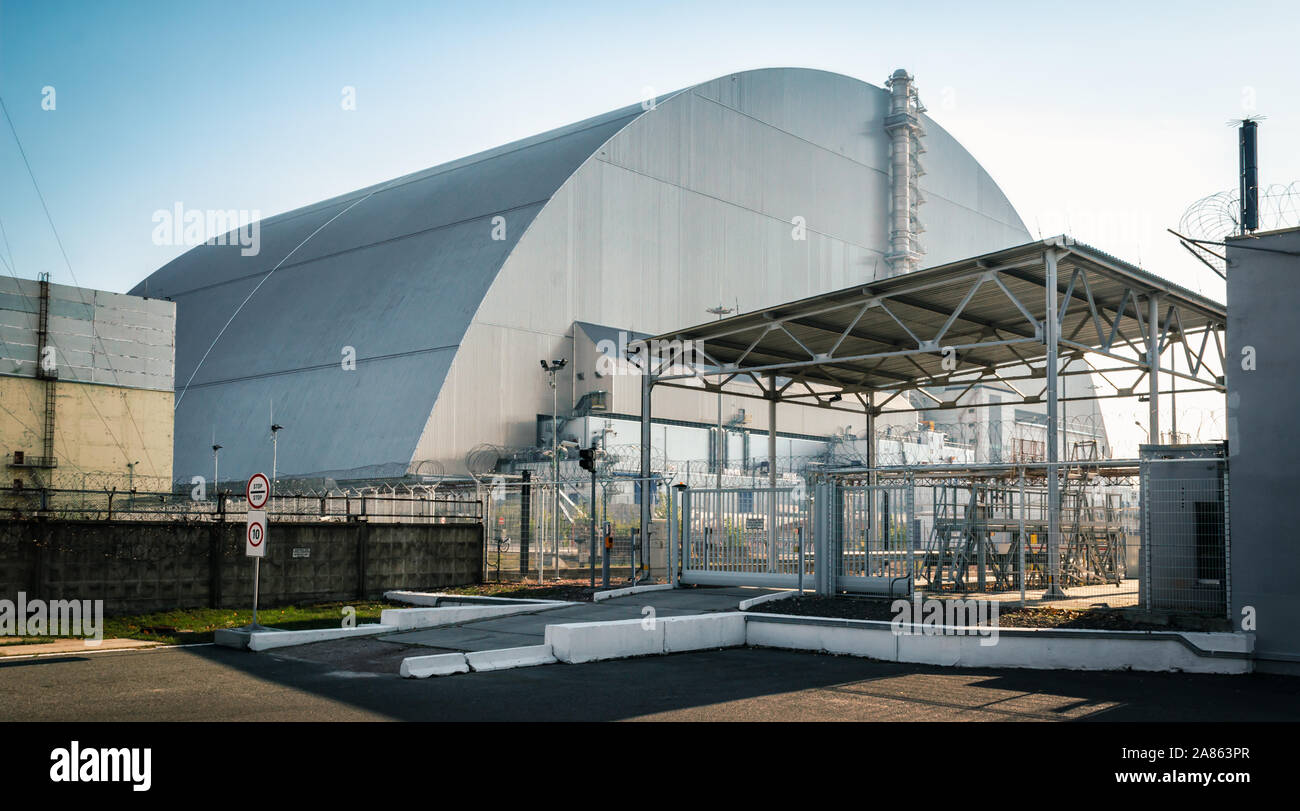 famous place nuclear power plant with a new dome and security gates ...
