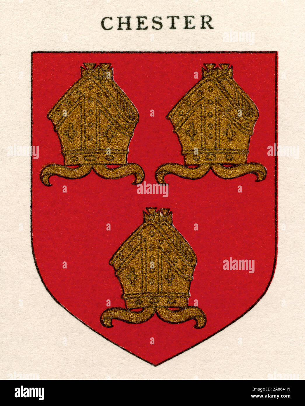 Coat of arms of the Diocese of Chester. From Cathedrals, published 1926 ...