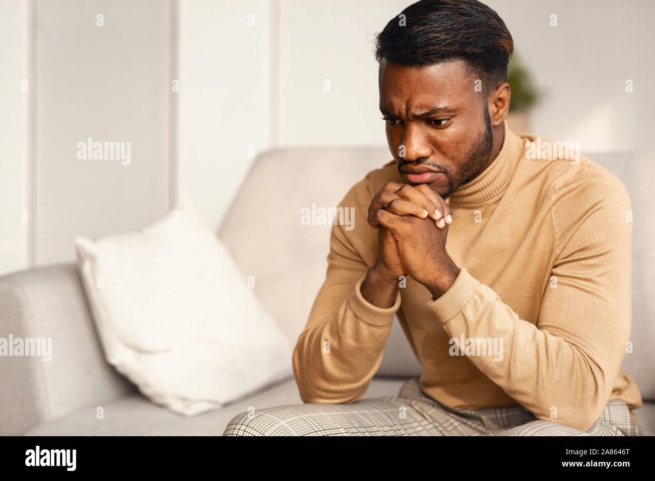 Man Thinking Sitting