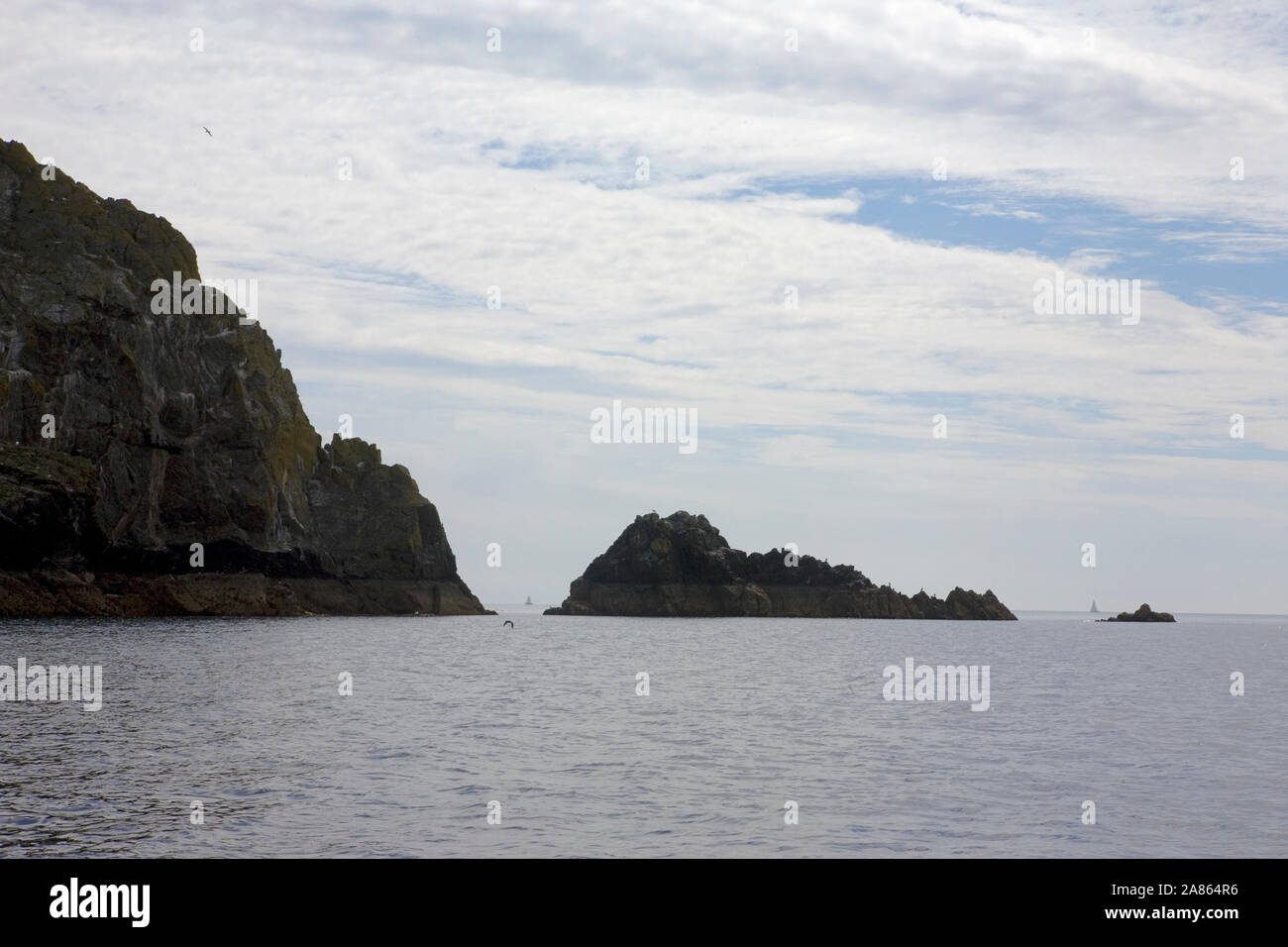 Passing inshore of Gull Rock, off Nare Head, Veryan, Cornwall: the ...