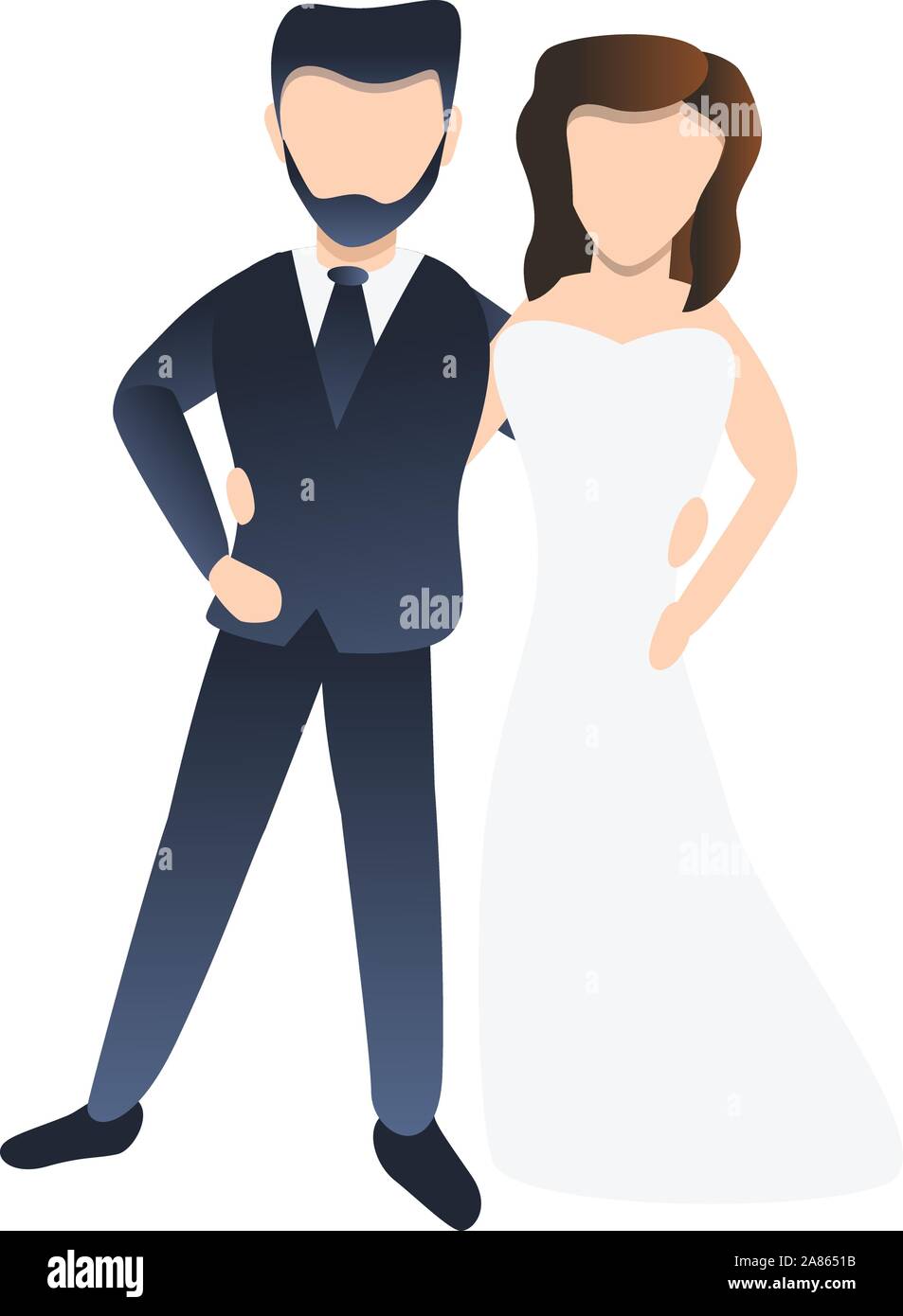 Modern bride couple icon. Cartoon of modern bride couple vector icon ...