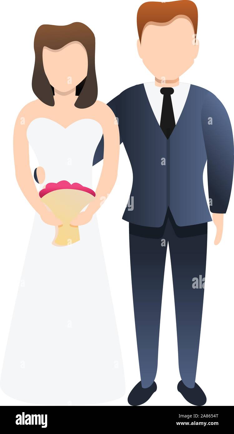 Bride new family icon. Cartoon of bride new family vector icon for web ...