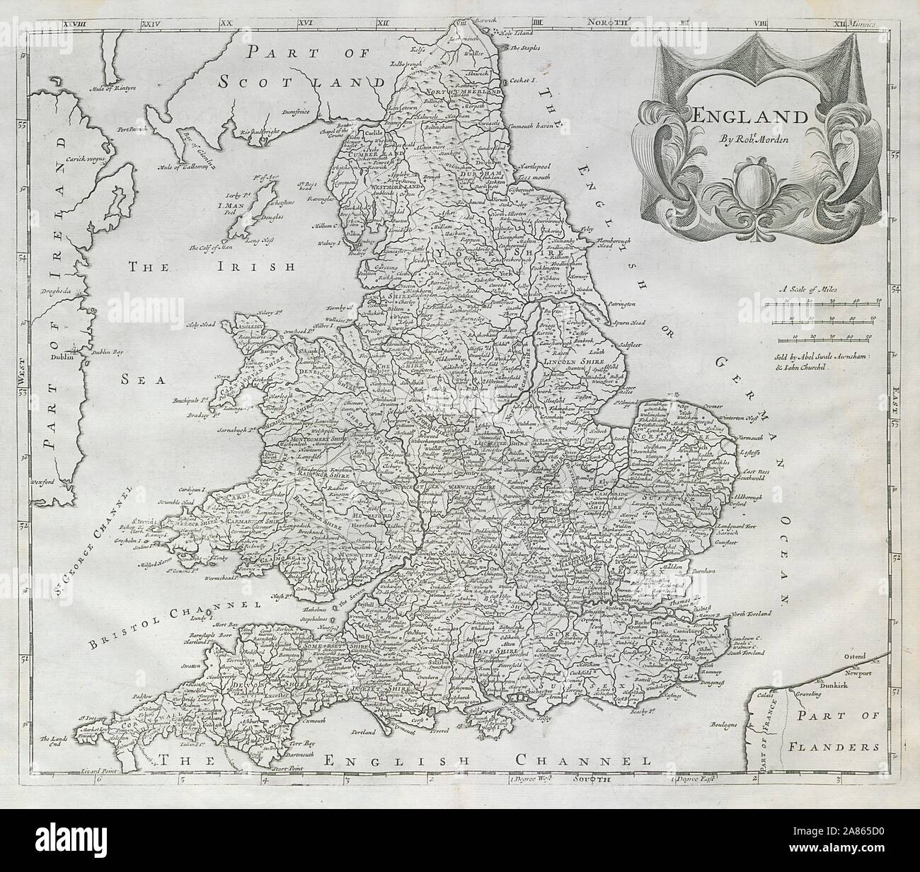 Home & Living SAXON BRITAIN antique map 1722 Robert Morden ENGLAND ...