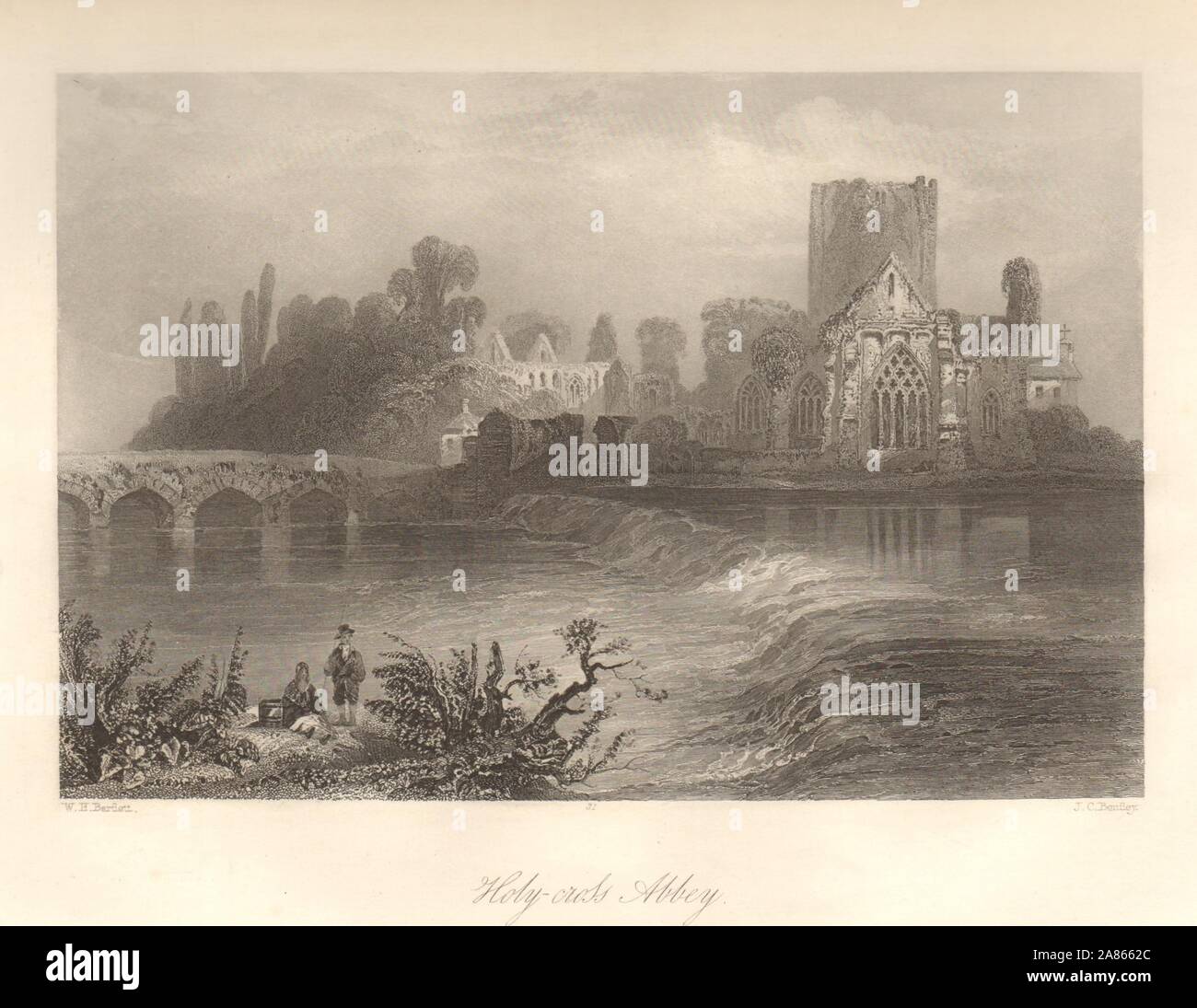 Holy Cross Abbey, on the Suir. Holycross, Tipperary, Ireland 1843 old ...