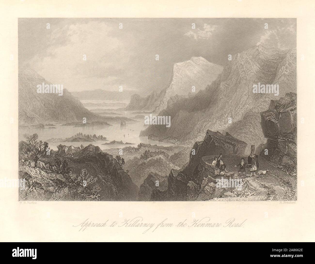Approach to Killarney from the Kenmare Road. Kerry, Ireland 1843 old ...