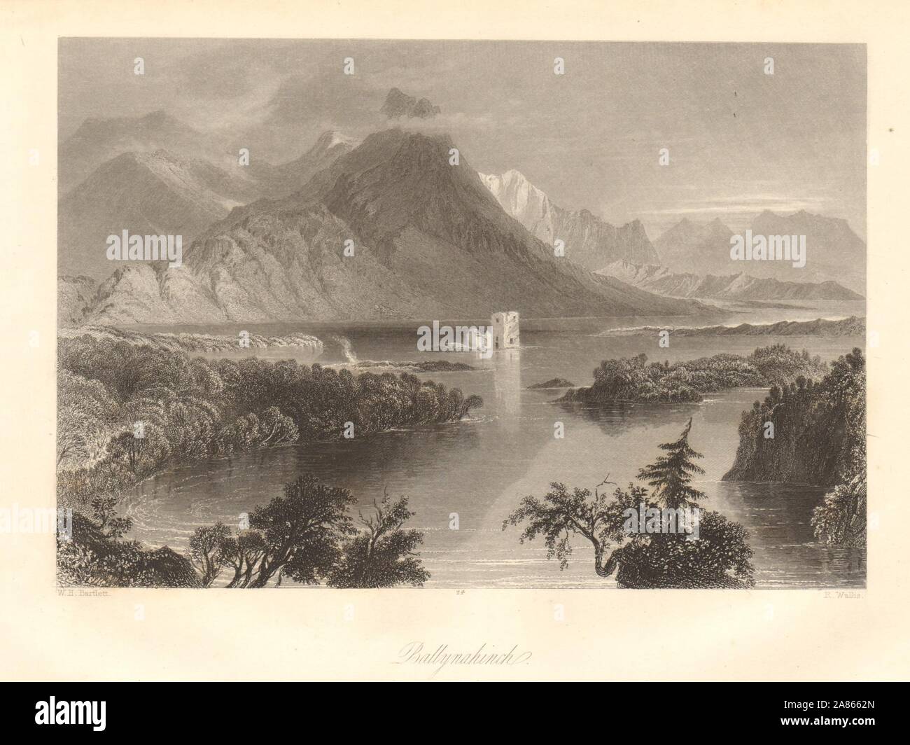 Ballynahinch, County Galway. Ireland 1843 old antique vintage print ...