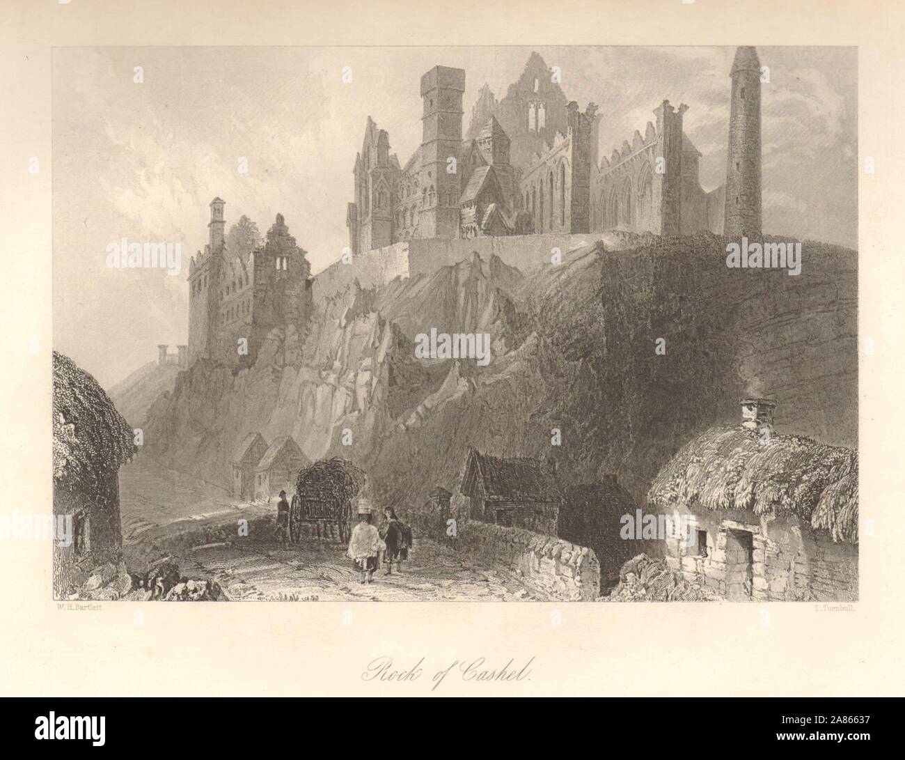 Rock of Cashel, County Tipperary. Ireland 1843 old antique print ...