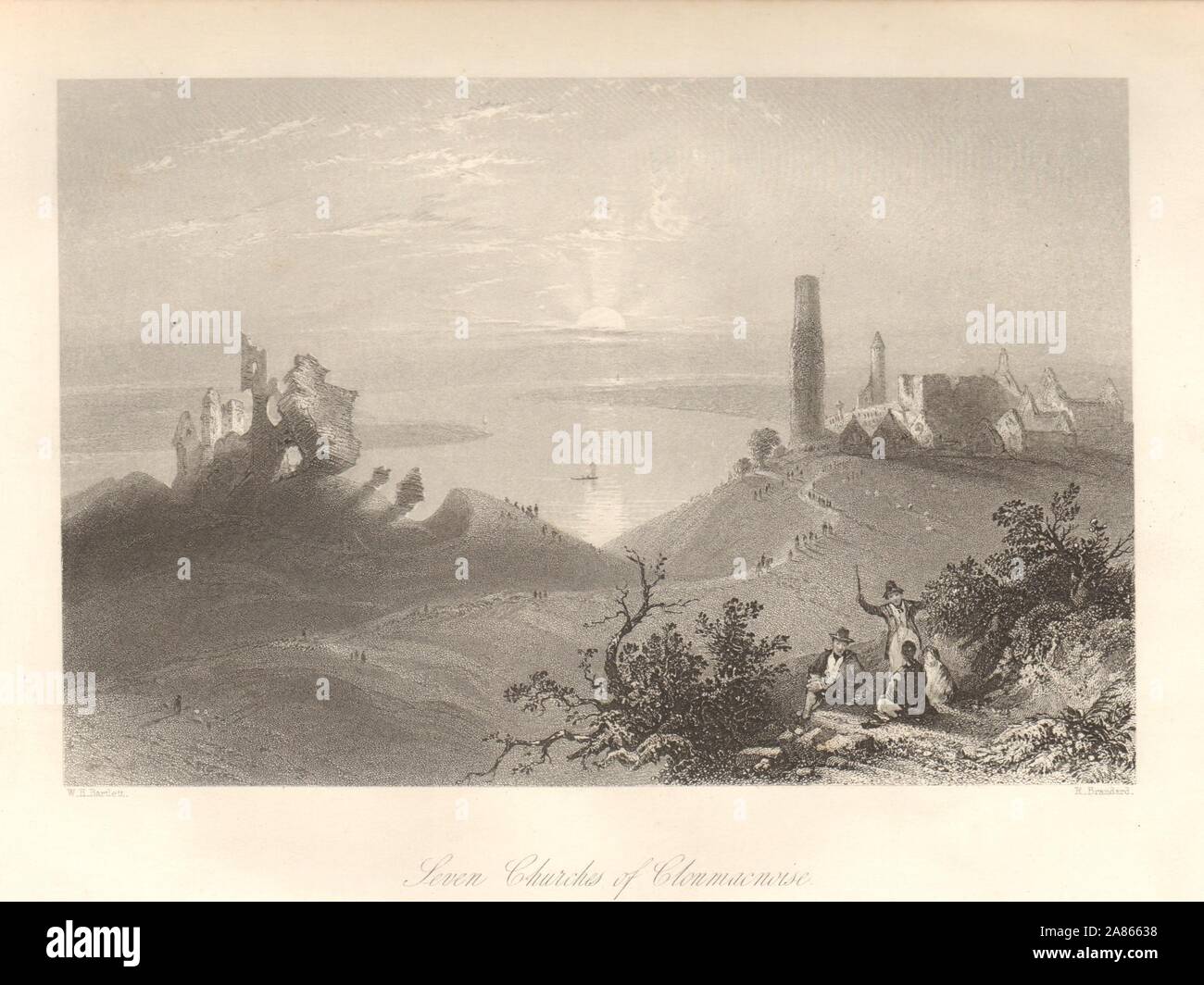 Seven Churches of Clonmacnoise, on the Shannon. County Offaly, Ireland ...