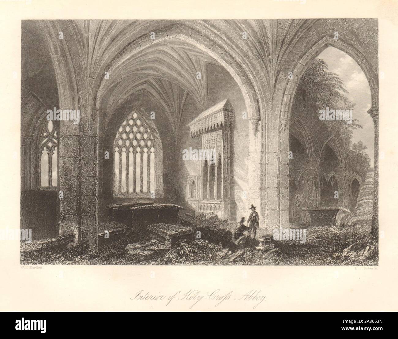 Interior of the Holy Cross Abbey, Holycross, Tipperary. Ireland 1843 ...
