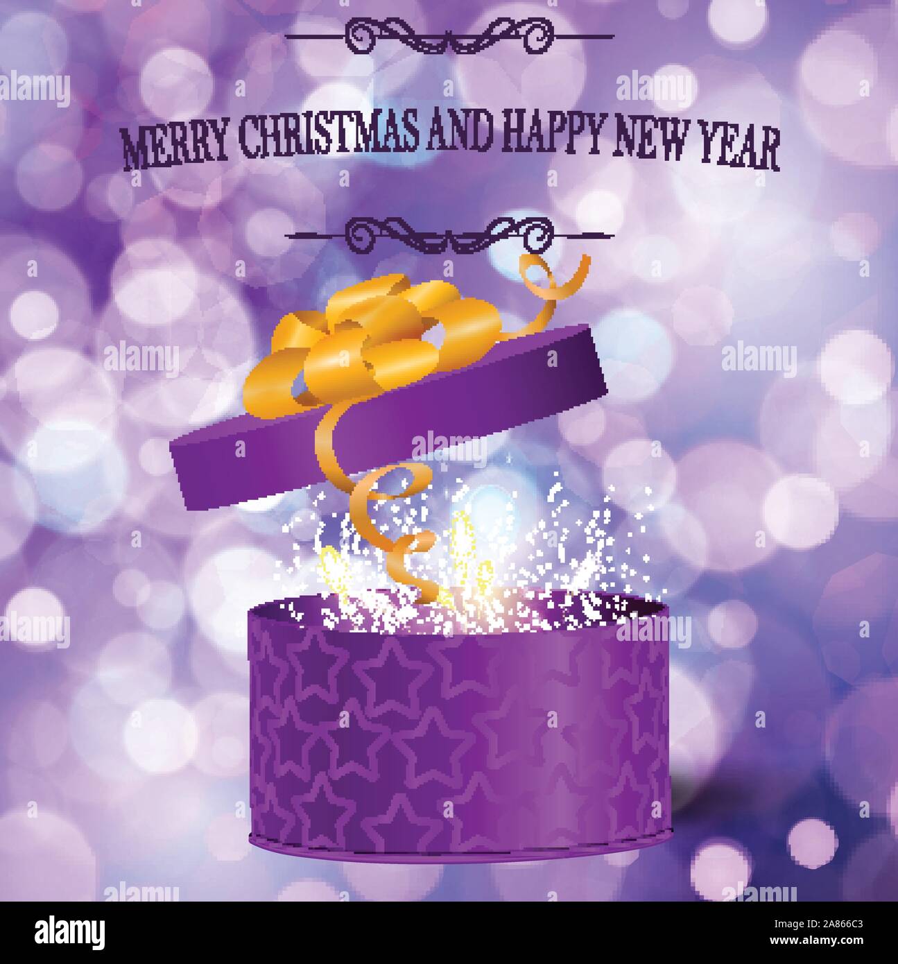 Christmas vector background with open gift box Stock Vector Image & Art ...