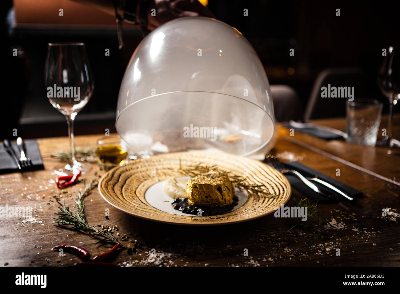 Black Angus tenderloin steak covered with 24 carat gold Stock Photo - Alamy