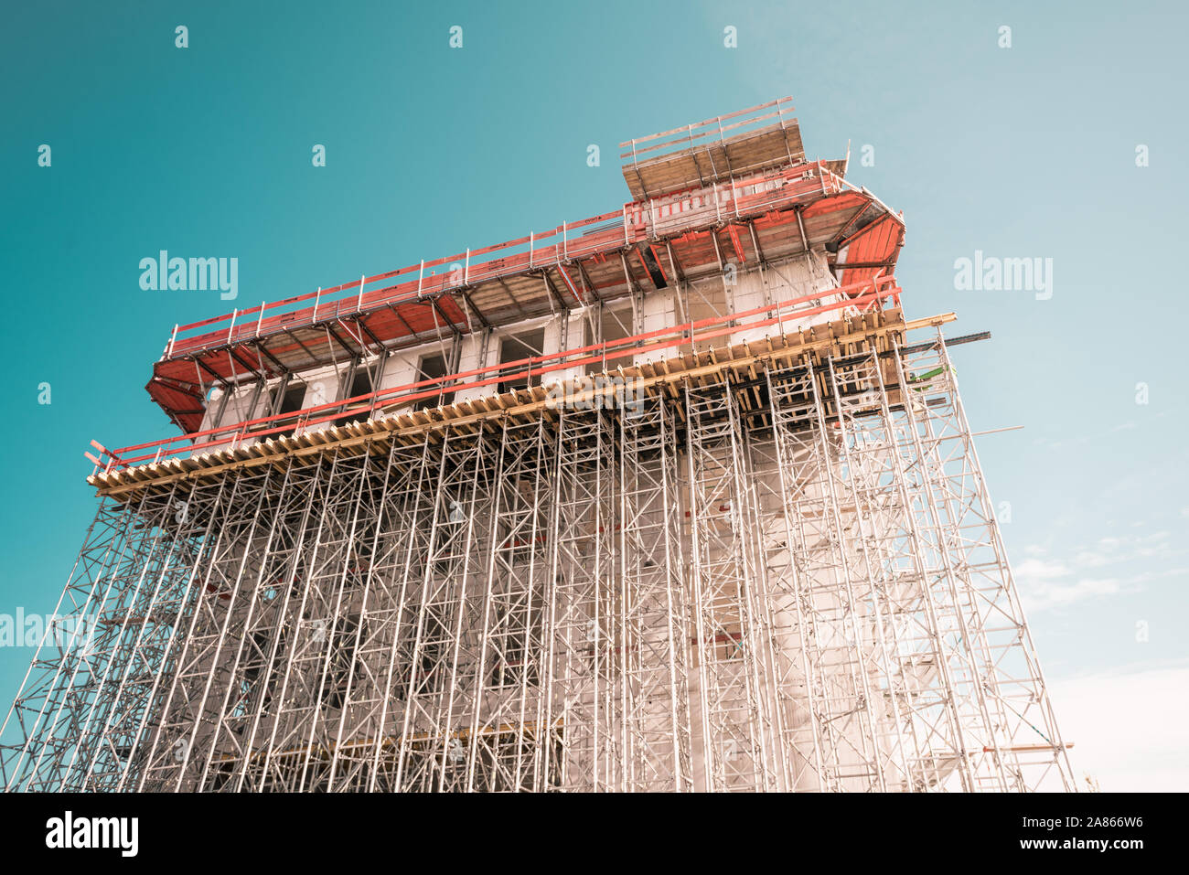 construction of the new building. Construction site background Stock ...