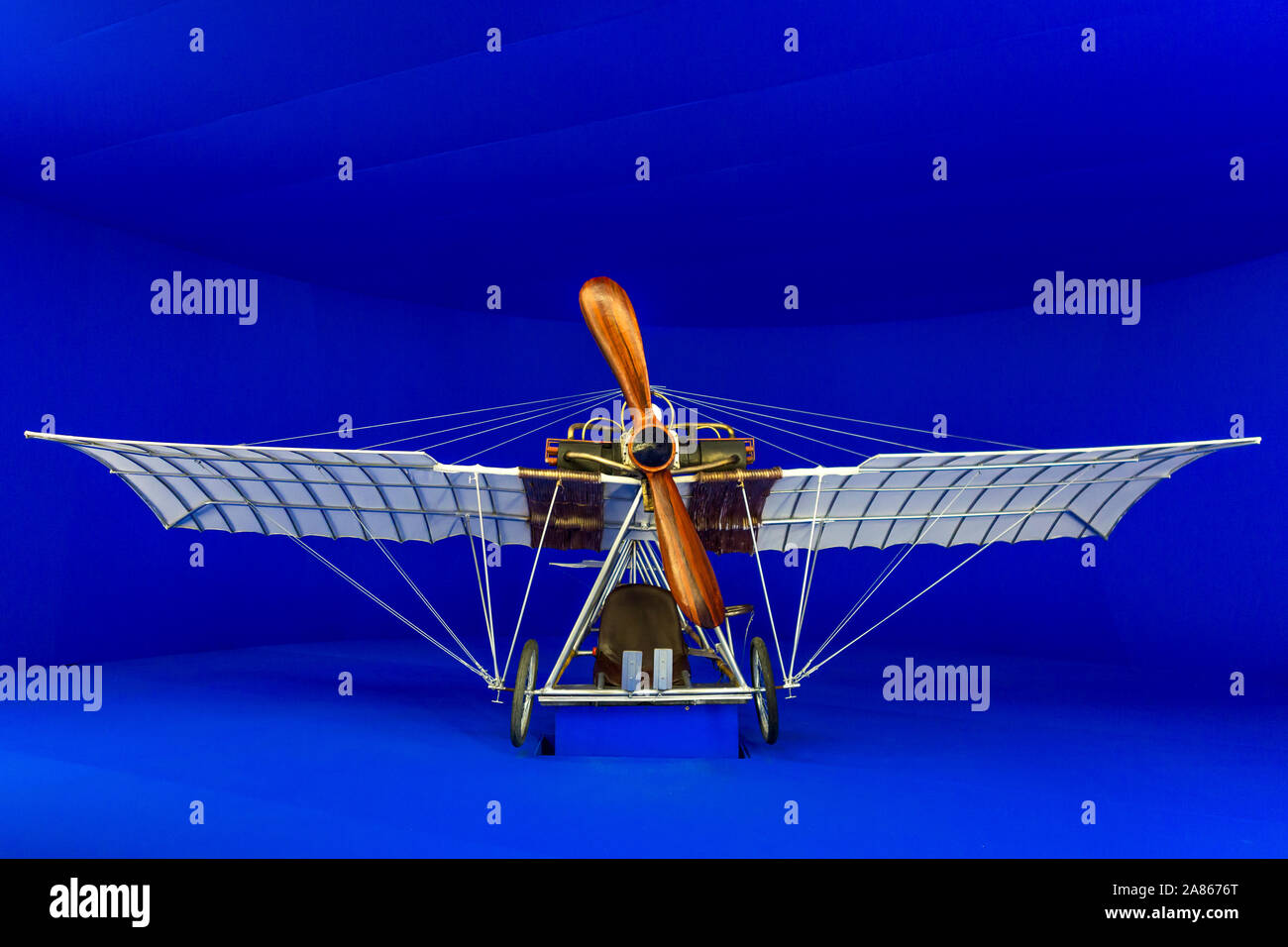 Exposition of historic aviation life sized one man propellor airplane ...