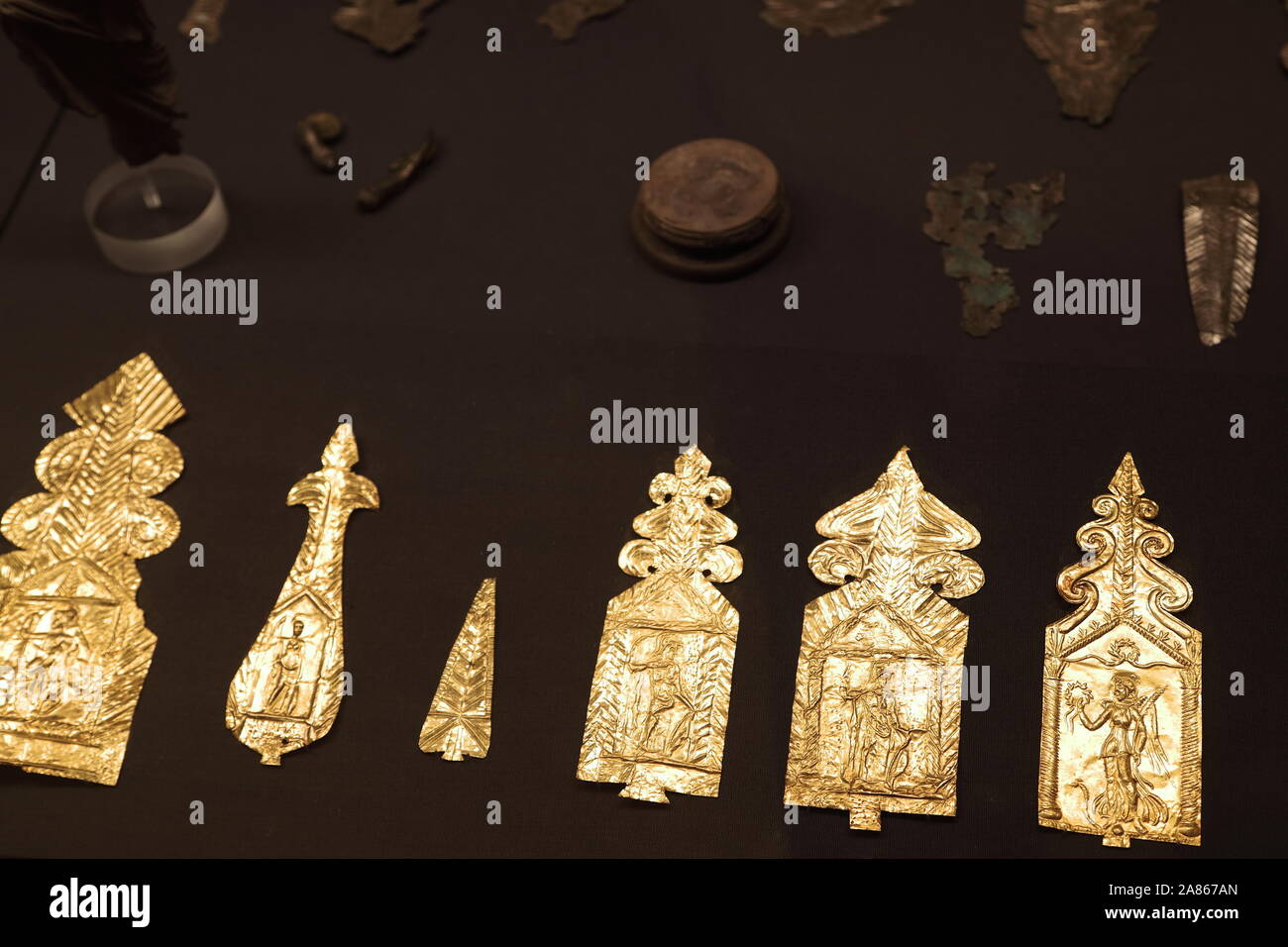 The Ashwell hoard of Roman gold and silver artefacts displayed at the ...