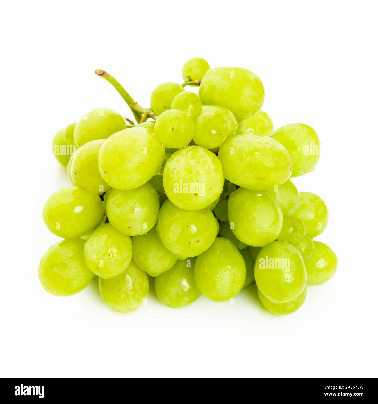 Green grape isolated on white background Stock Photo - Alamy