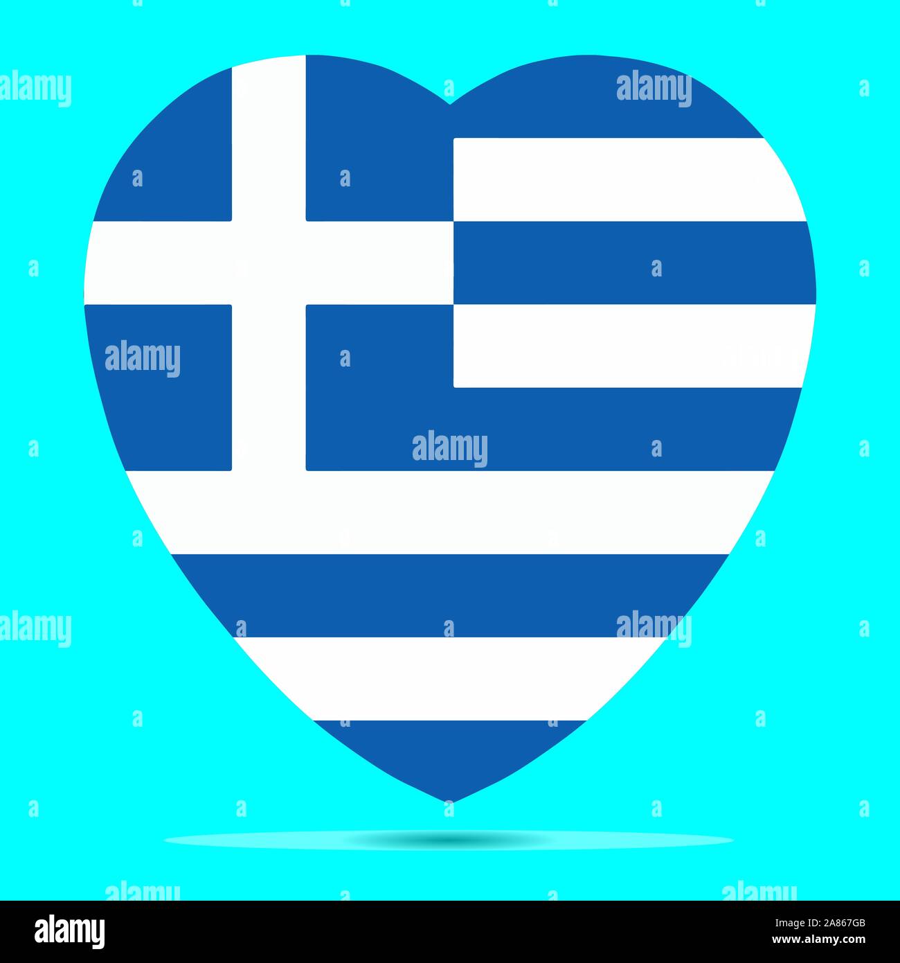 Greece Flag In Heart Shape Vector illustration eps 10 Stock Vector ...