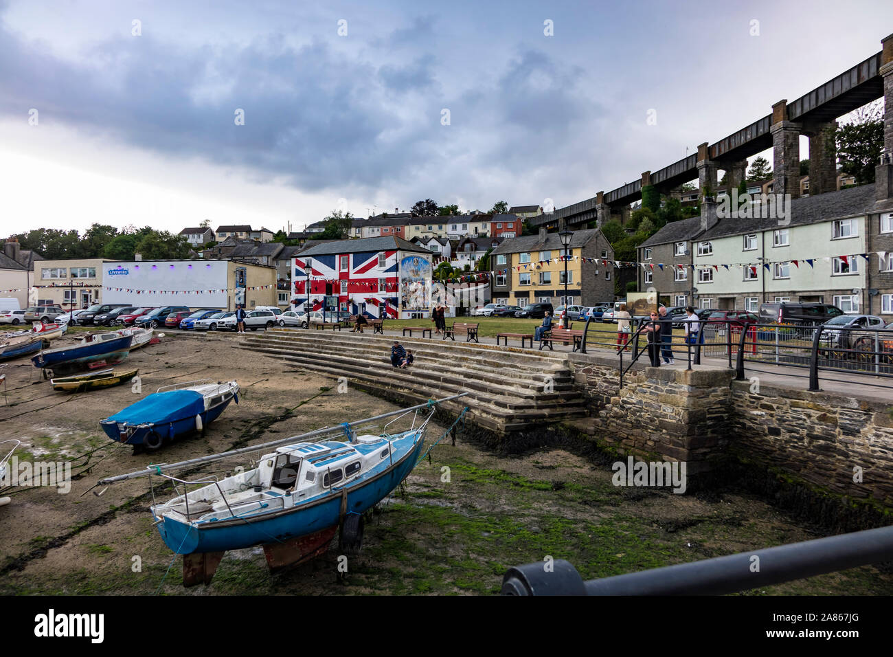 Beautiful Cornish seascape from Saltash on the river Tamar Stock Photo ...