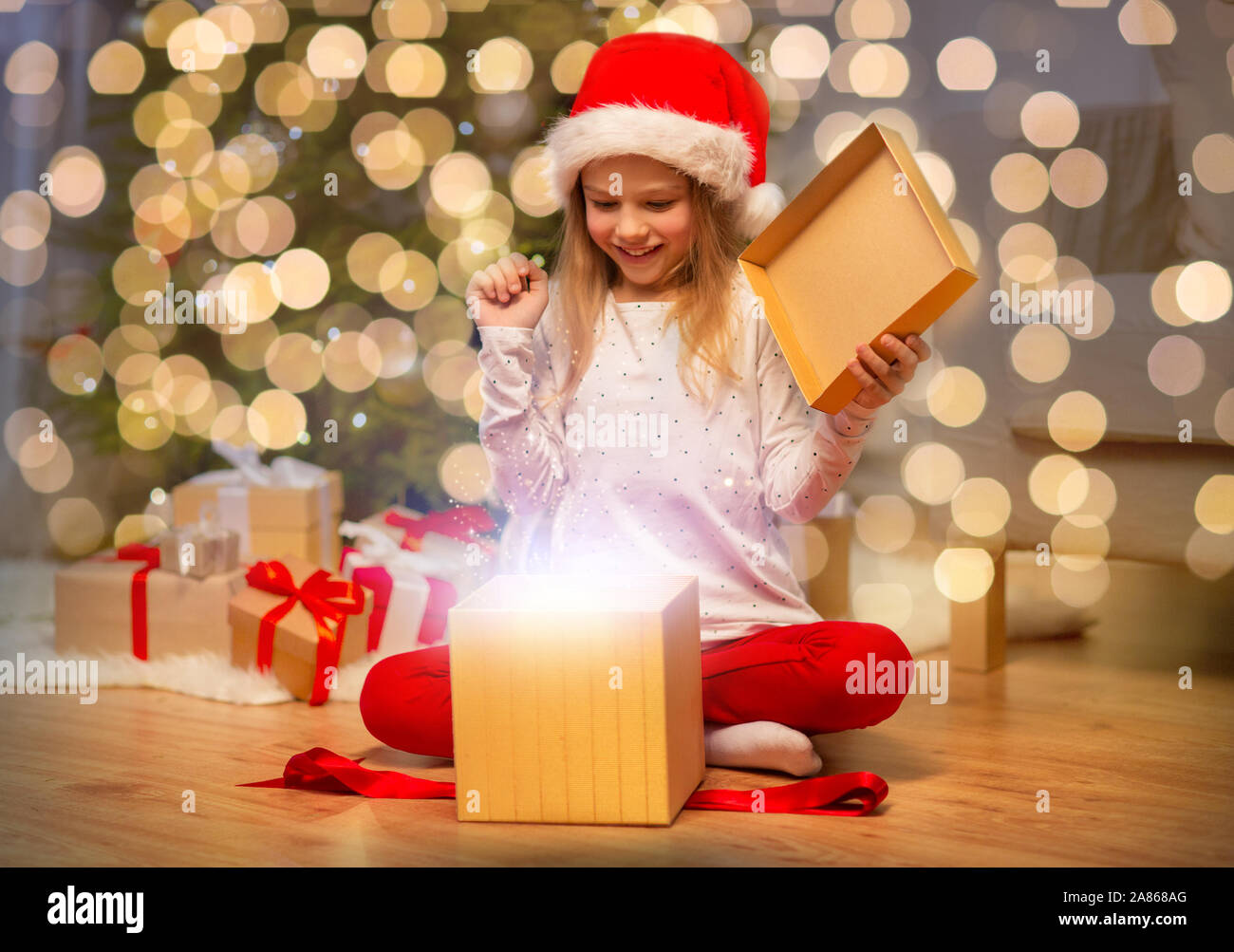 Kid Opening Present Excited