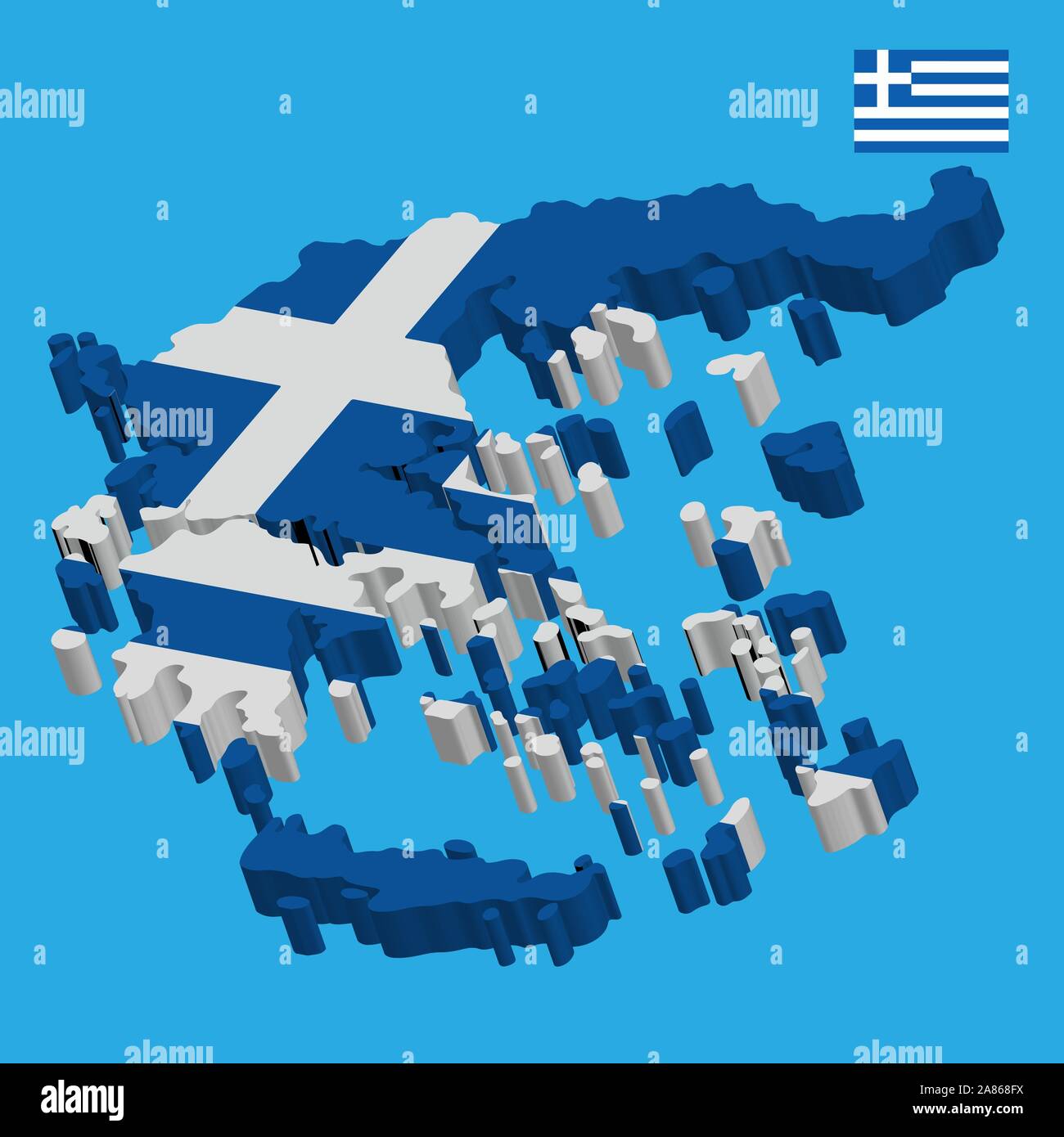 3D Greece map flag vector illustration eps 10 Stock Vector Image & Art ...